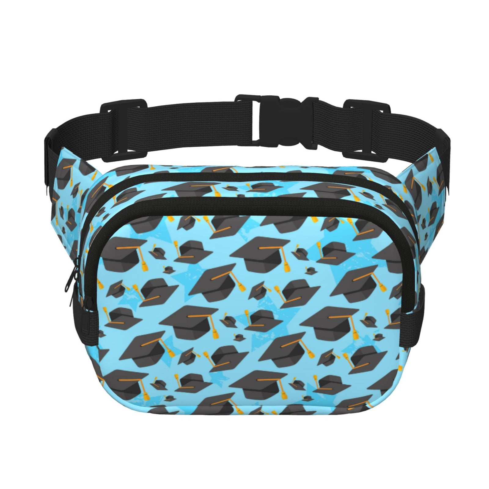 Qokaie Graduation Hats1 Pattern Waist Bag, Double Layer Waist Pack ...
