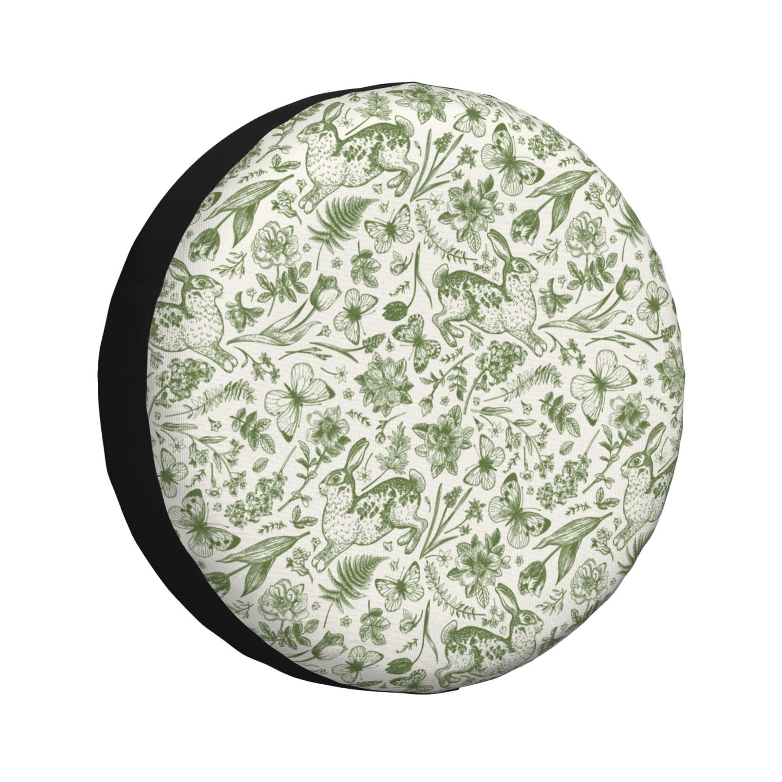 Qokaie Green Rabbit Pattern Tire Cover, Waterproof Leather Wheel Cover ...