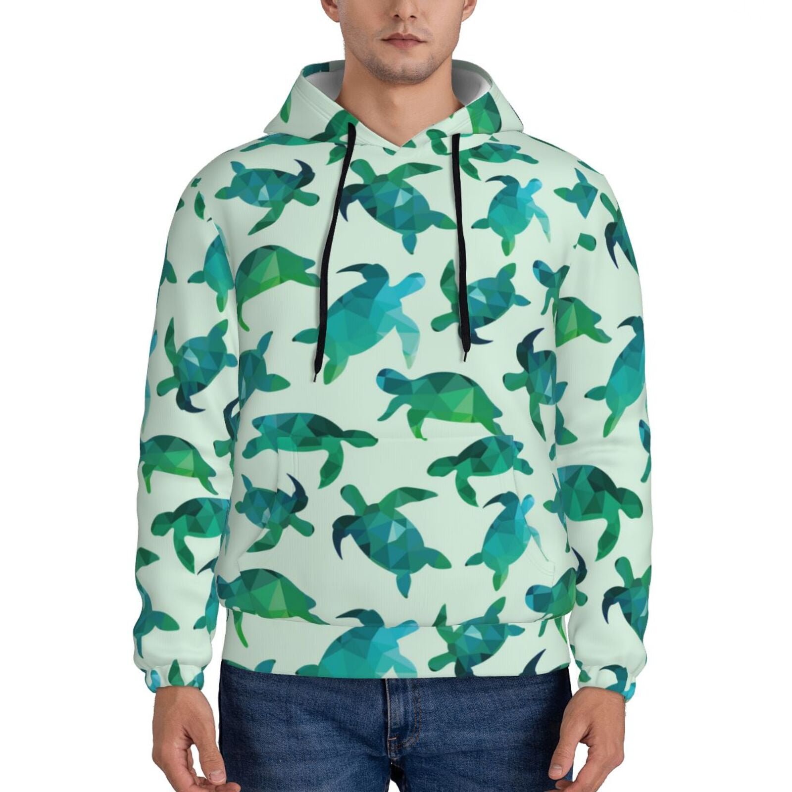 Qokaie Green Sea Turtle for Men's Fashion Hoodies & Sweatshirts with ...