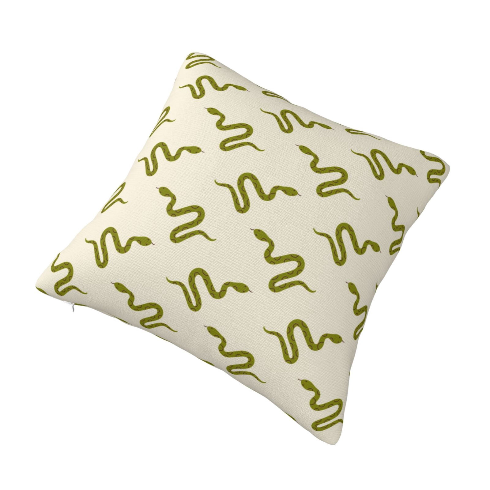 Qokaie Green Snake Print Throw Pillows Cover, Decorative Throw Pillows ...