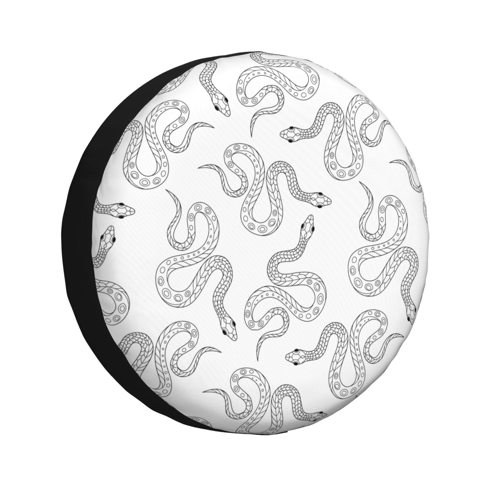 Qokaie Hand Drawn Snake Pattern Tire Cover, Waterproof Leather Wheel ...