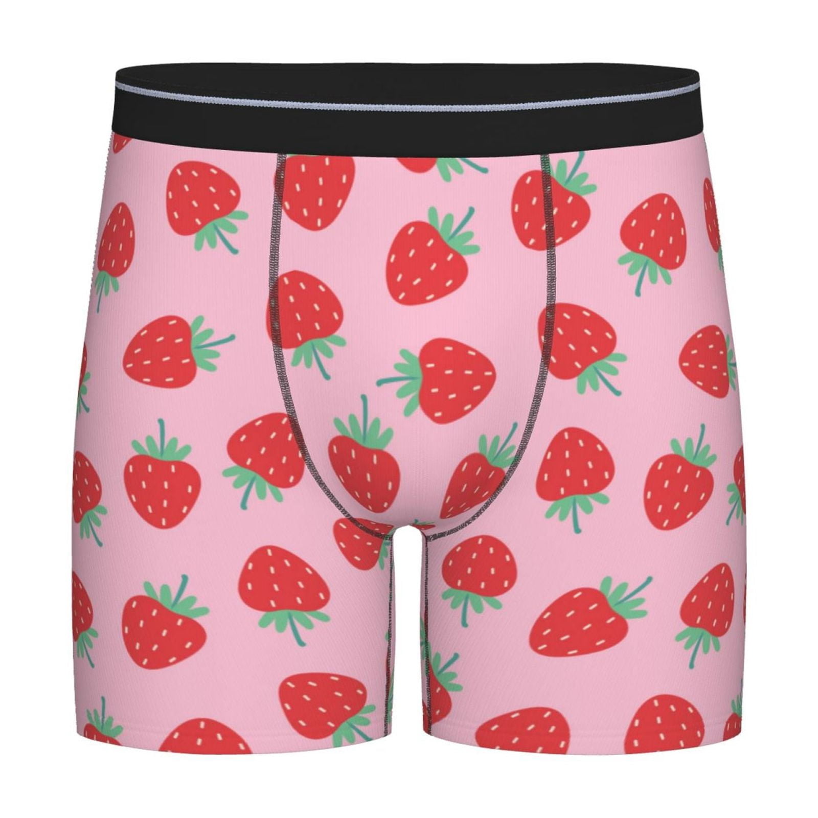 Qokaie Hand Drawn Strawberry for Men's Cotton Briefs Underwear, Long ...