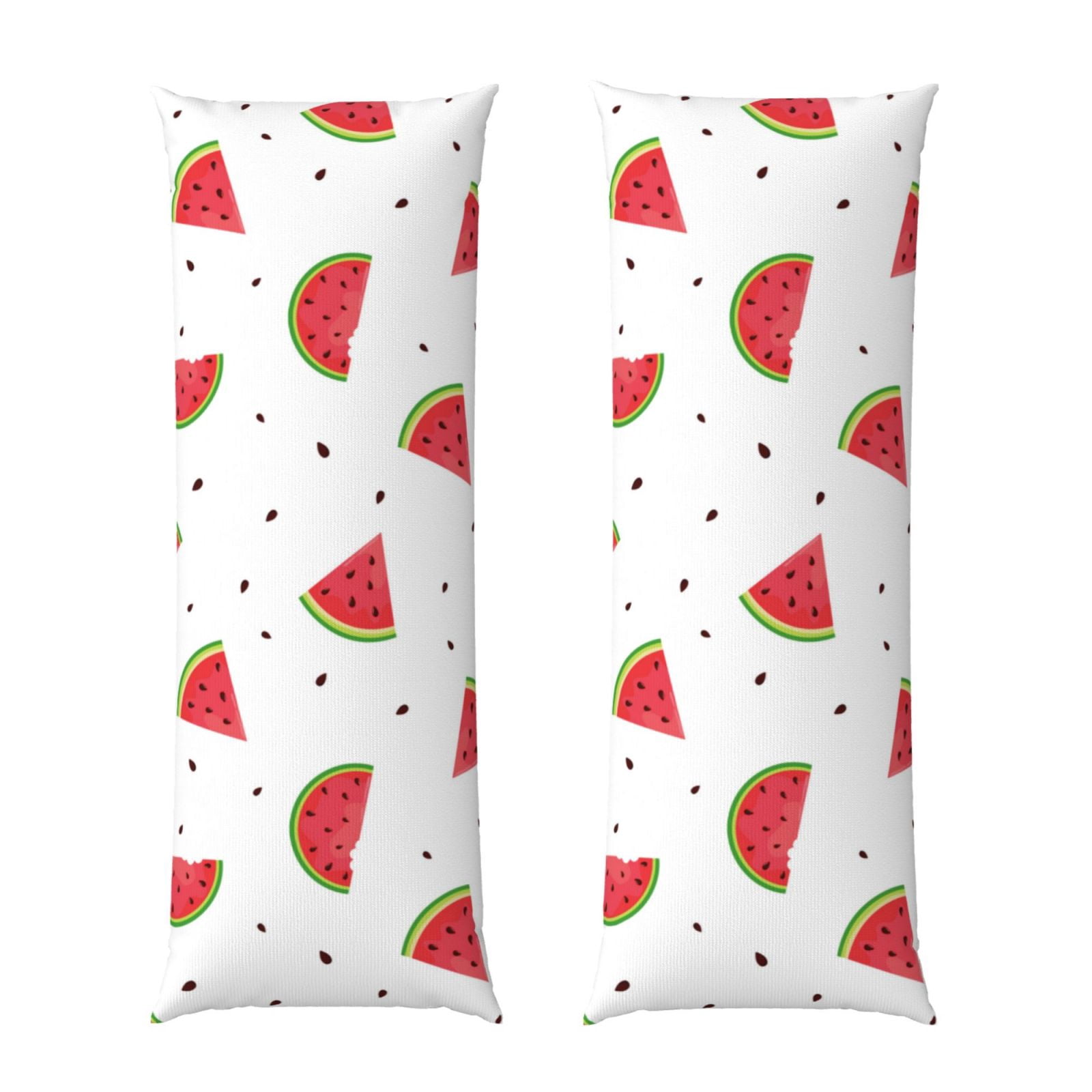 Qokaie Hand Drawn Watermelon Print Cotton Hypoallergenic Body Pillow ...