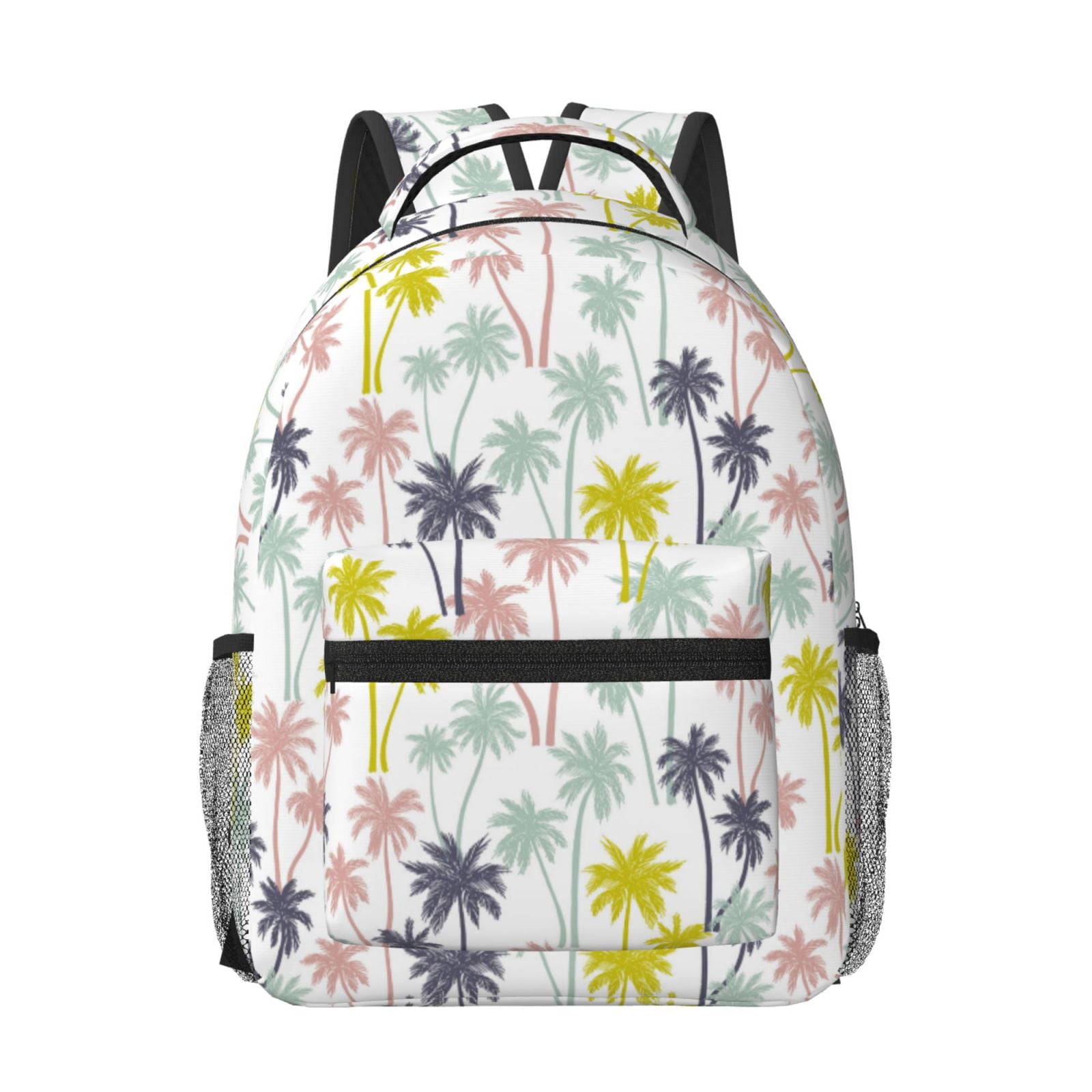 Qokaie Hawaiian Coconut Tree Style School Backpack Travel Bag for Men ...