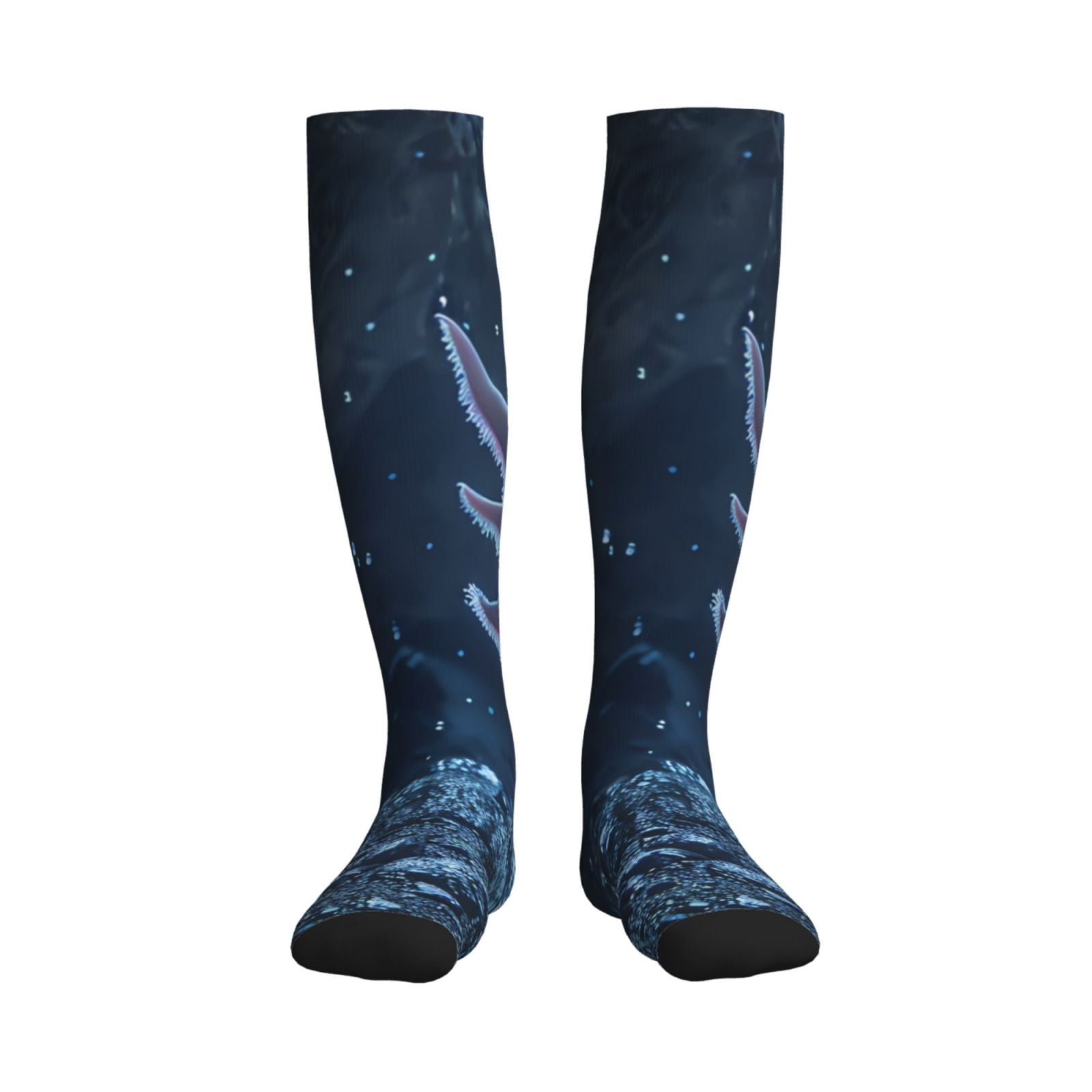 Qokaie Heart Axolotl Drawing Sports Compression Socks - Comfortable ...