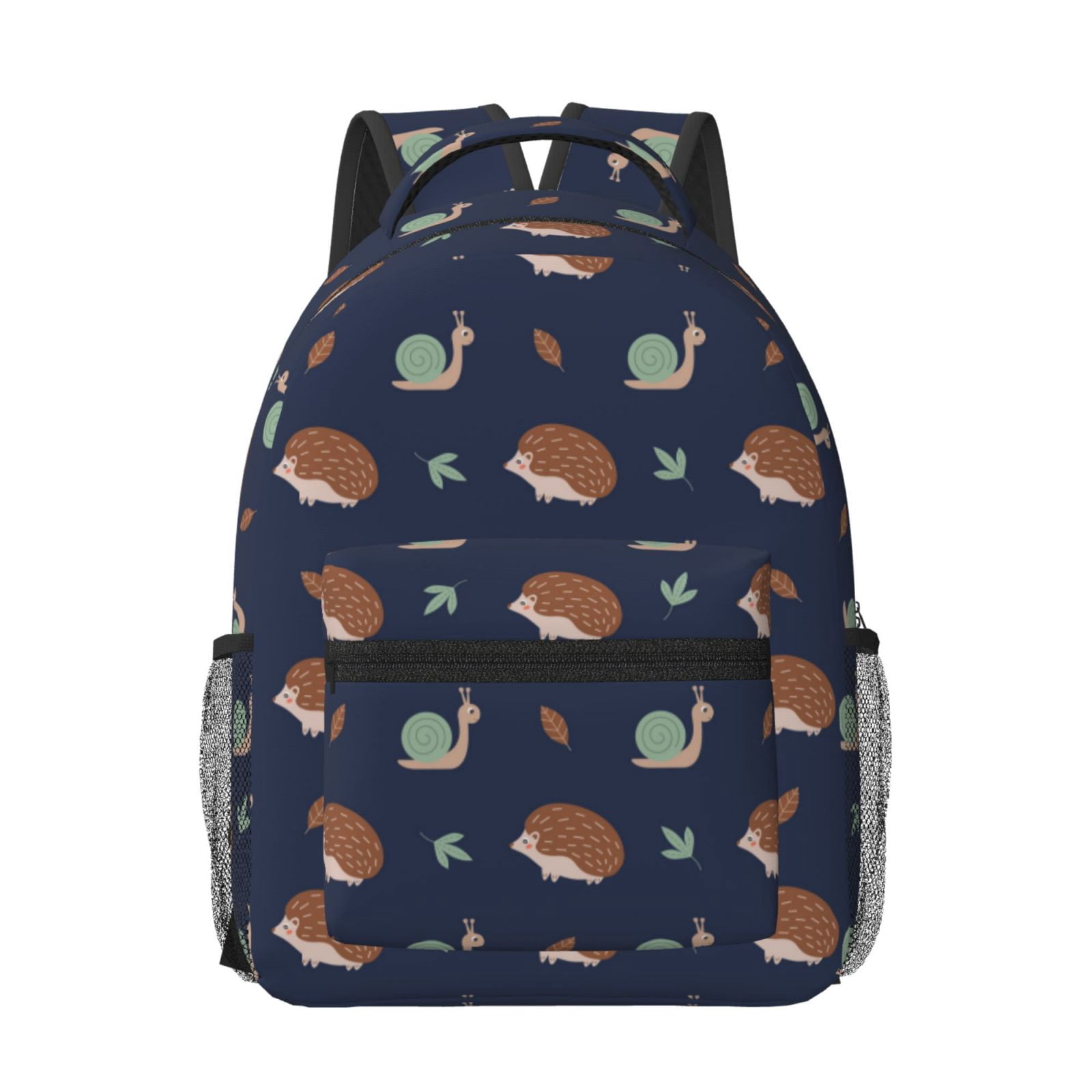 Qokaie Hedgehog And Snail Style School Backpack Travel Bag for Men ...