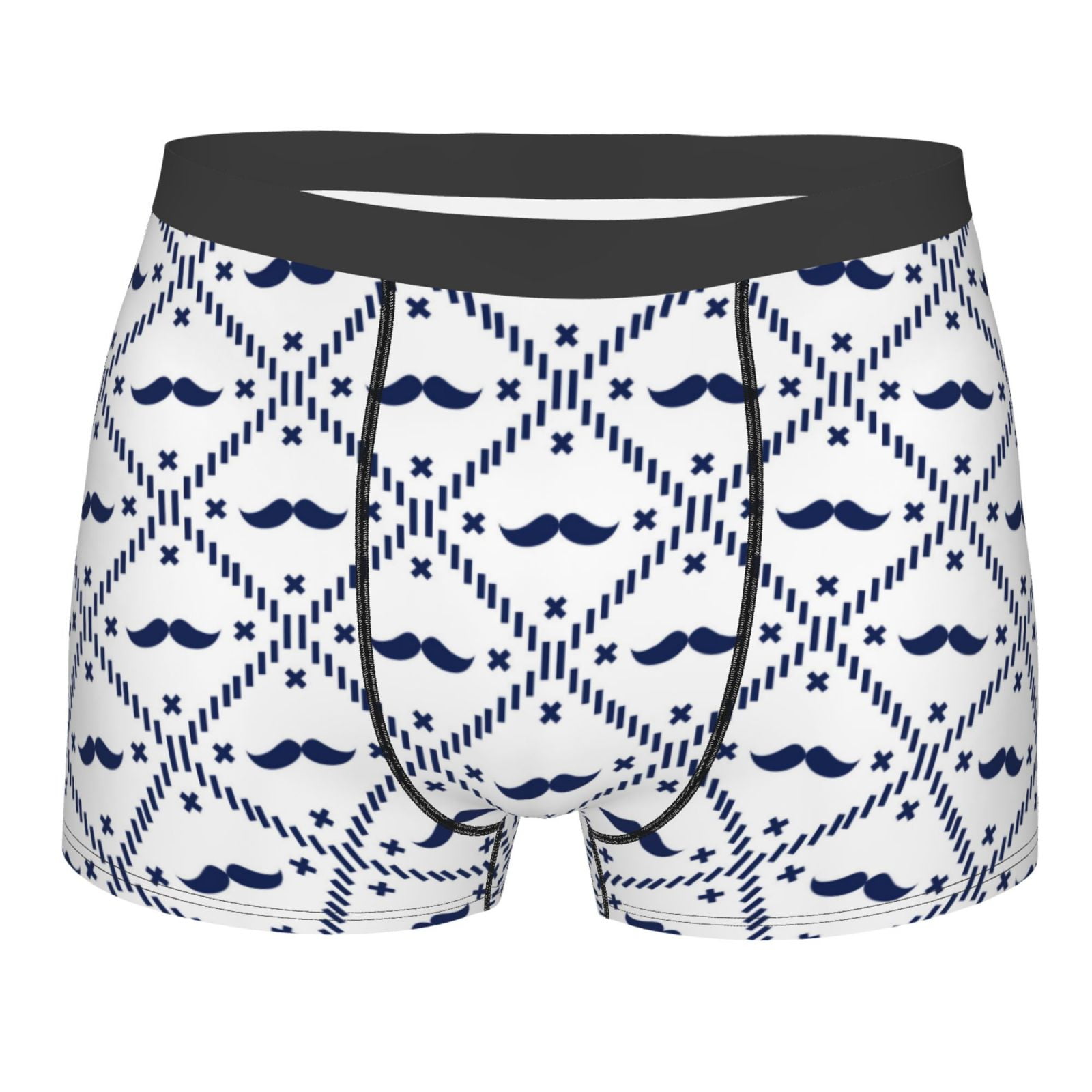 Qokaie Hipster Mustache Print Mens Underwear Microfiber Boxer Brief for ...