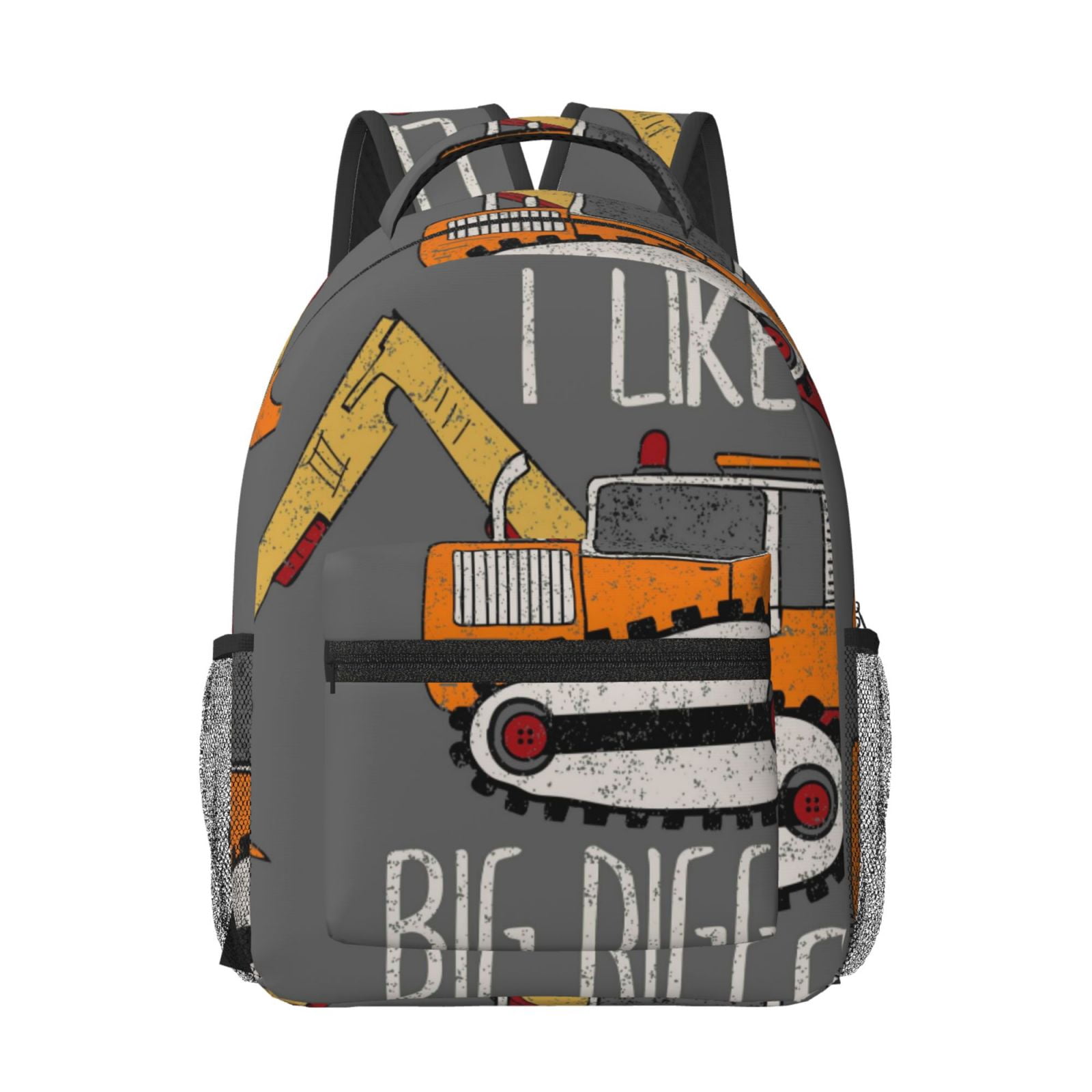 Qokaie I Like Big Digger Style School Backpack Travel Bag for Men ...