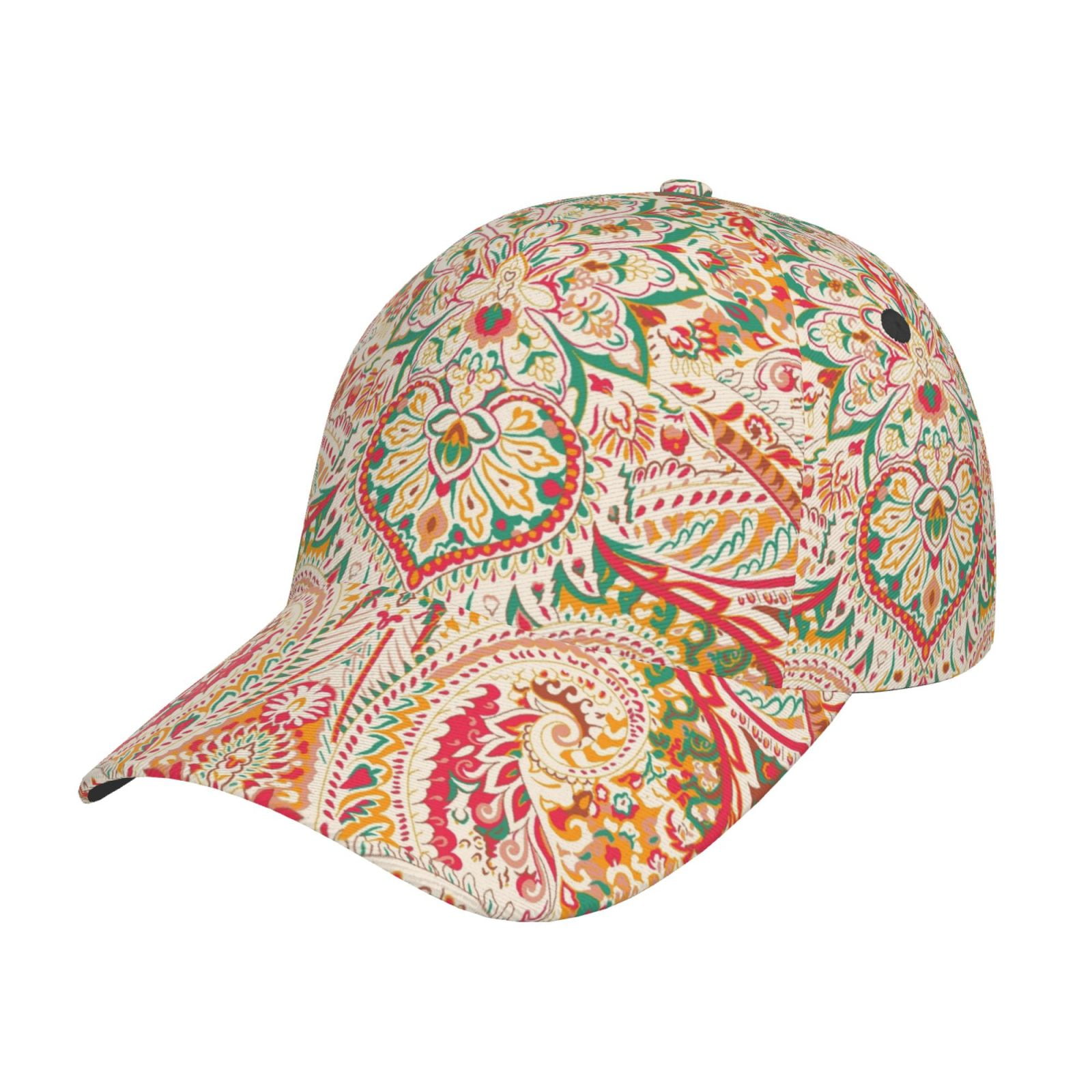 Qokaie Indian Paisley 1 Print Baseball Cap Golf Dad Hat Adjustable ...