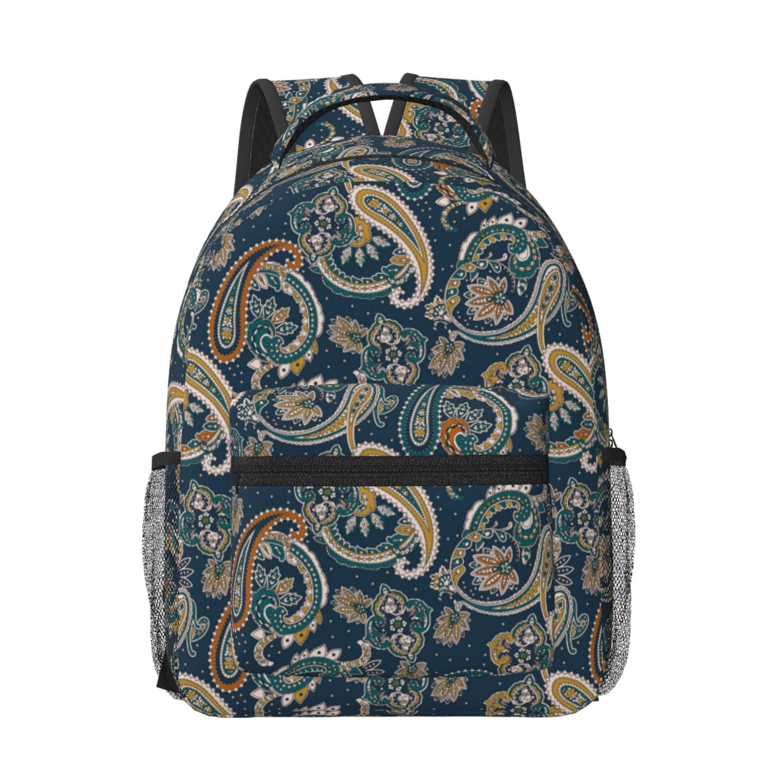 Qokaie Indian Paisley 2 Style School Backpack Travel Bag for Men ...