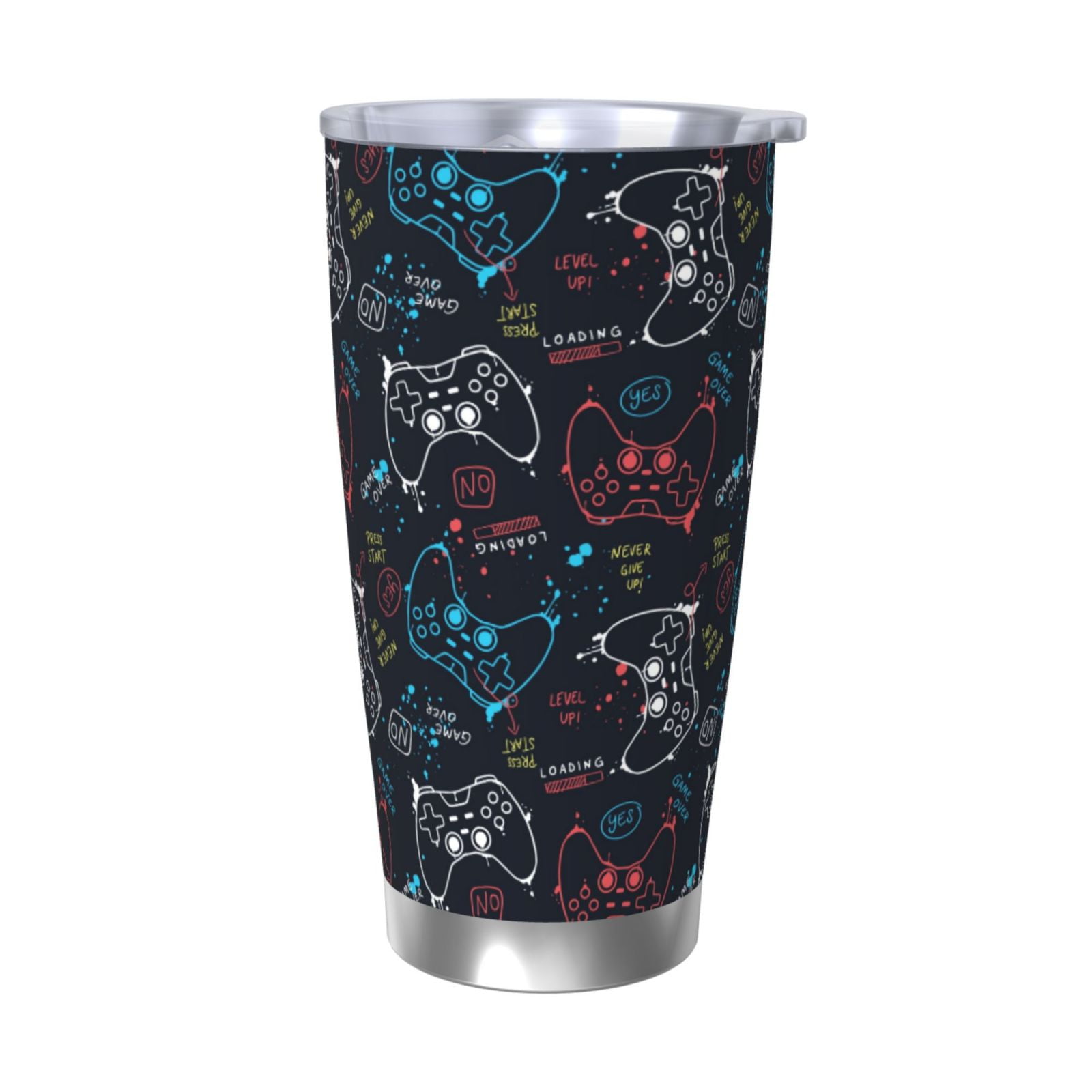 Qokaie Joystick Gamepad Pattern 20 Oz Coffee Car Insulated Coffee Cup ...