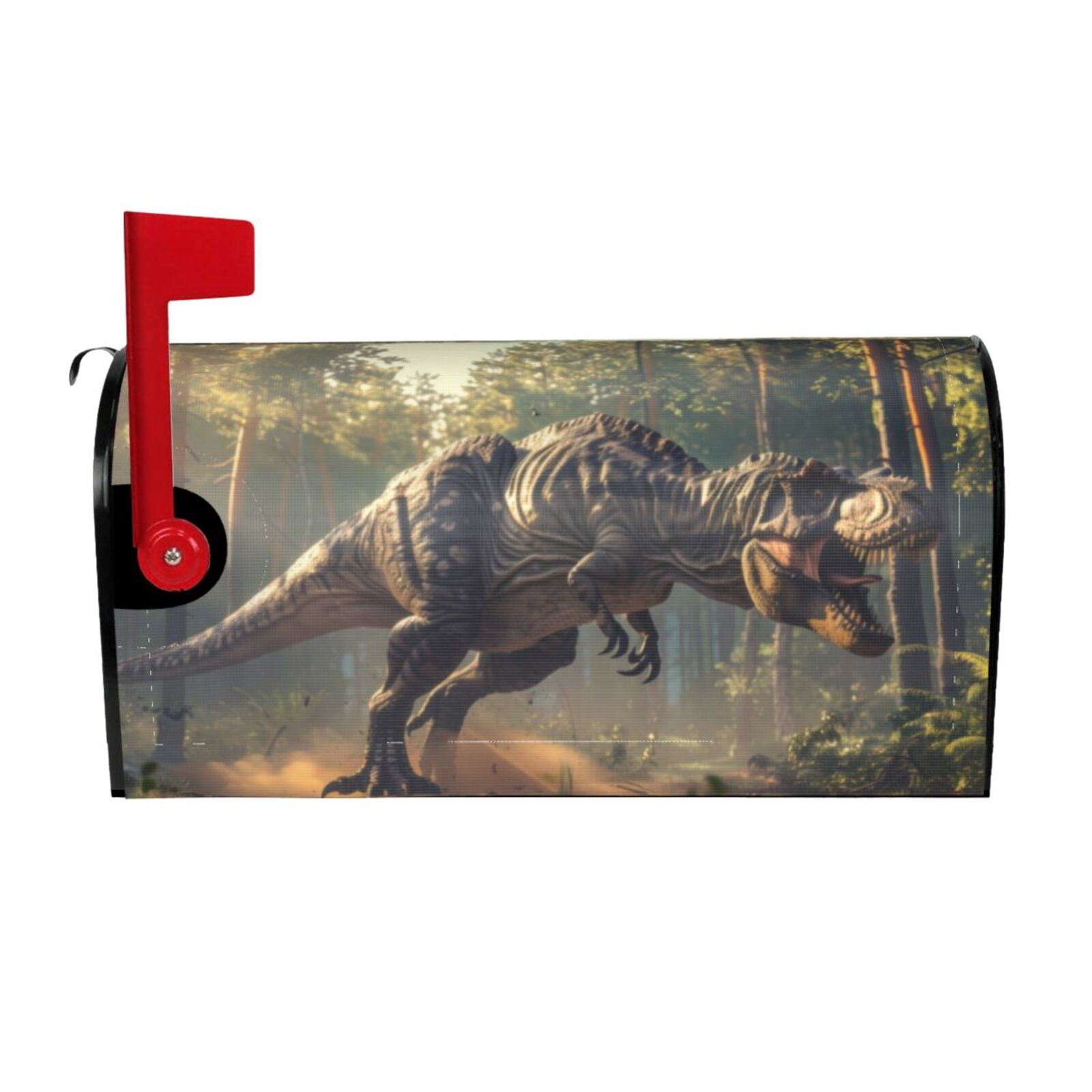 Qokaie Jungle Dinosaur Printed Mailbox Cover Magnetic Mailbox for ...