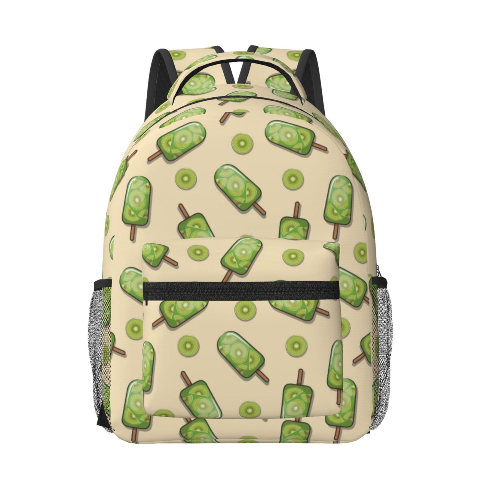 Qokaie Kiwi Ice Cream Style School Backpack Travel Bag for Men & Women ...