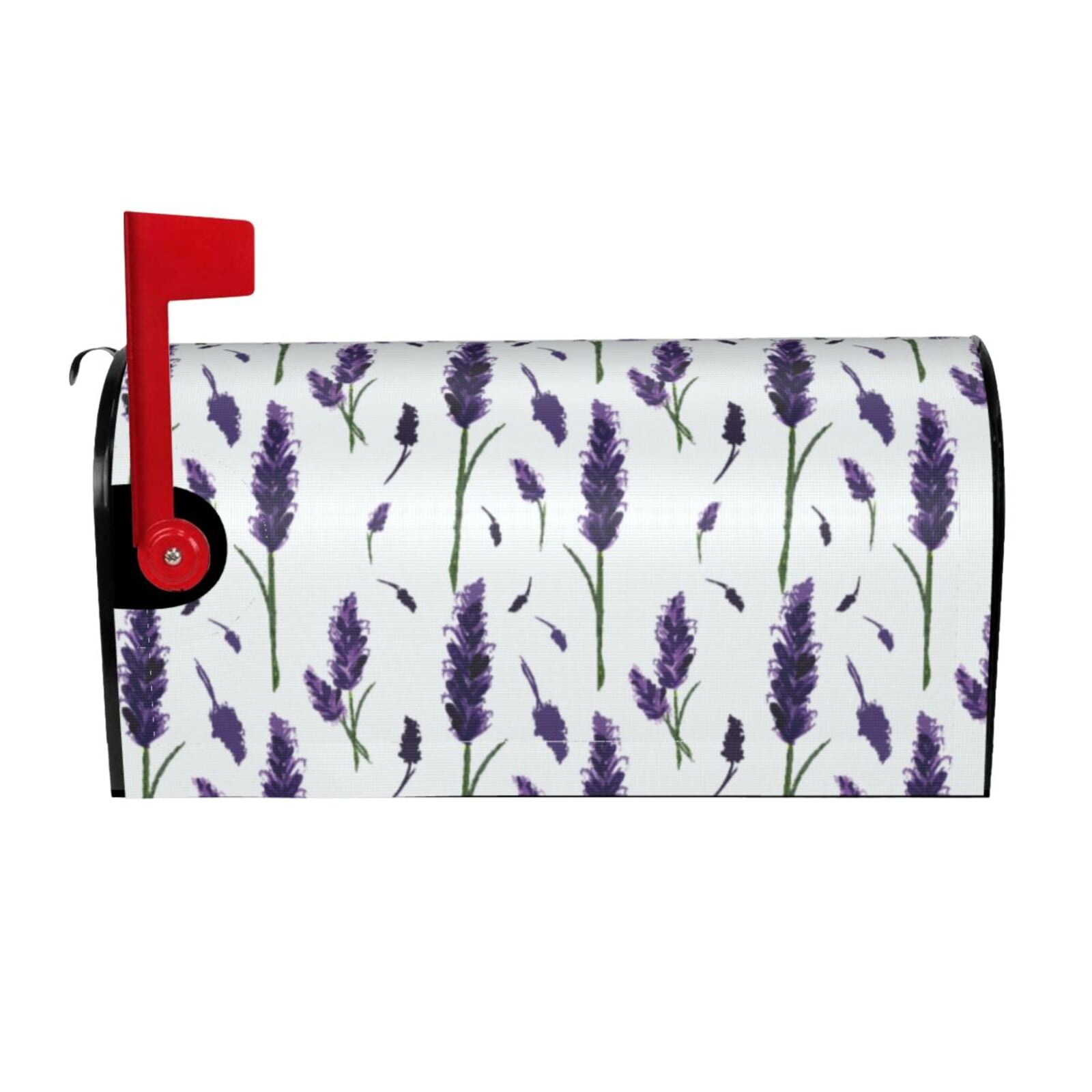 Qokaie Lavender Flowers Printed Mailbox Cover Magnetic Mailbox for ...