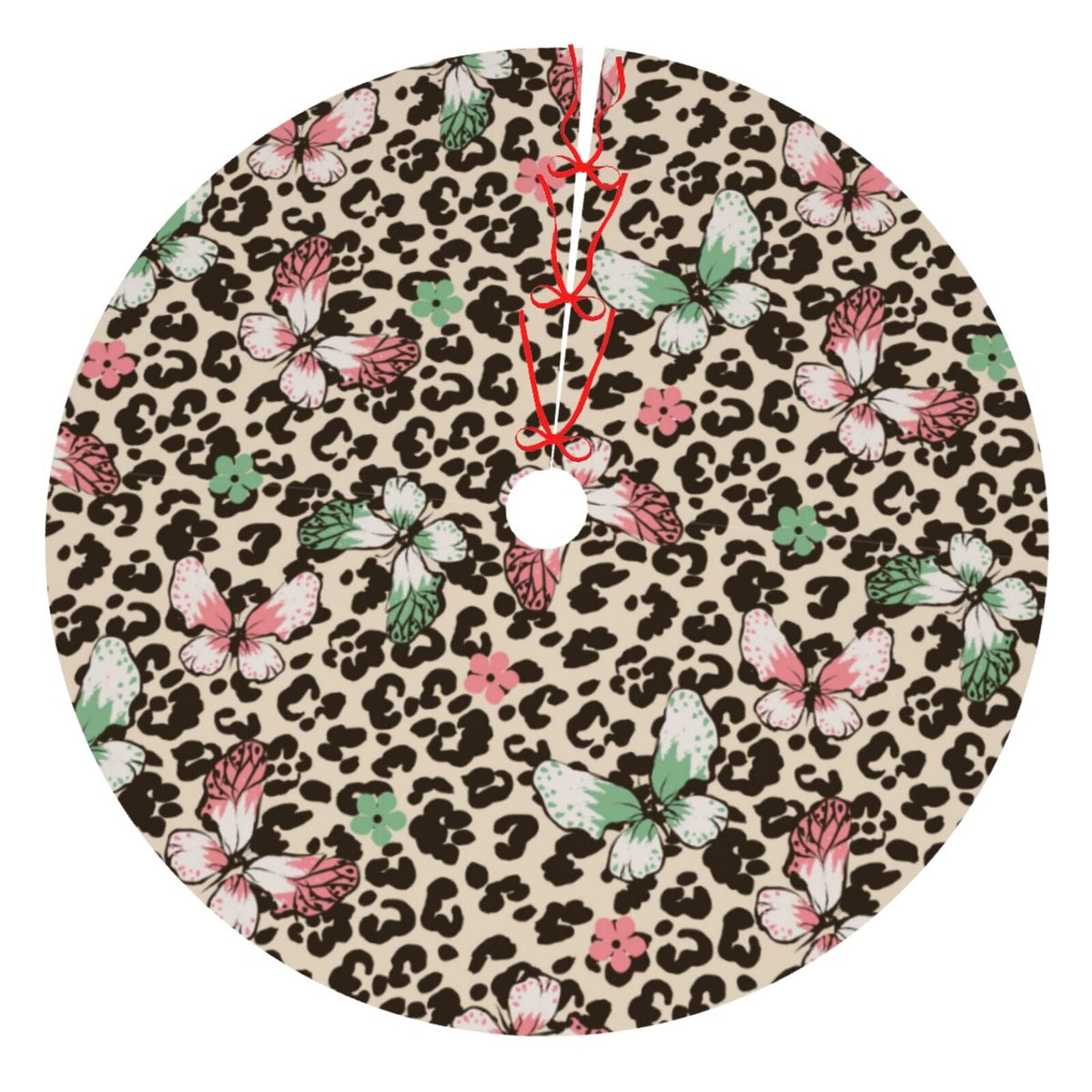 Qokaie Leopard Dots Print Christmas Tree Skirt 48" Christmas Tree ...
