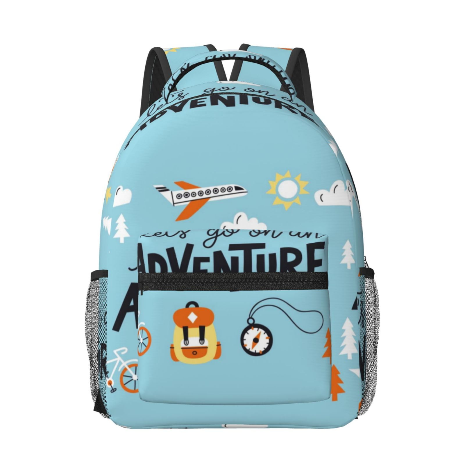 Qokaie Let's Go on an Adventure Style School Backpack Travel Bag for ...