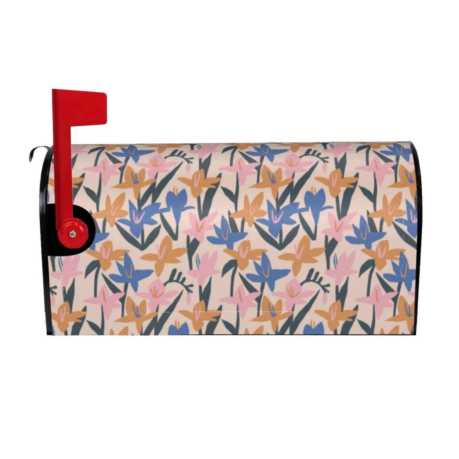 Qokaie Lilies Flowers Printed Mailbox Cover Magnetic Mailbox for Garden ...