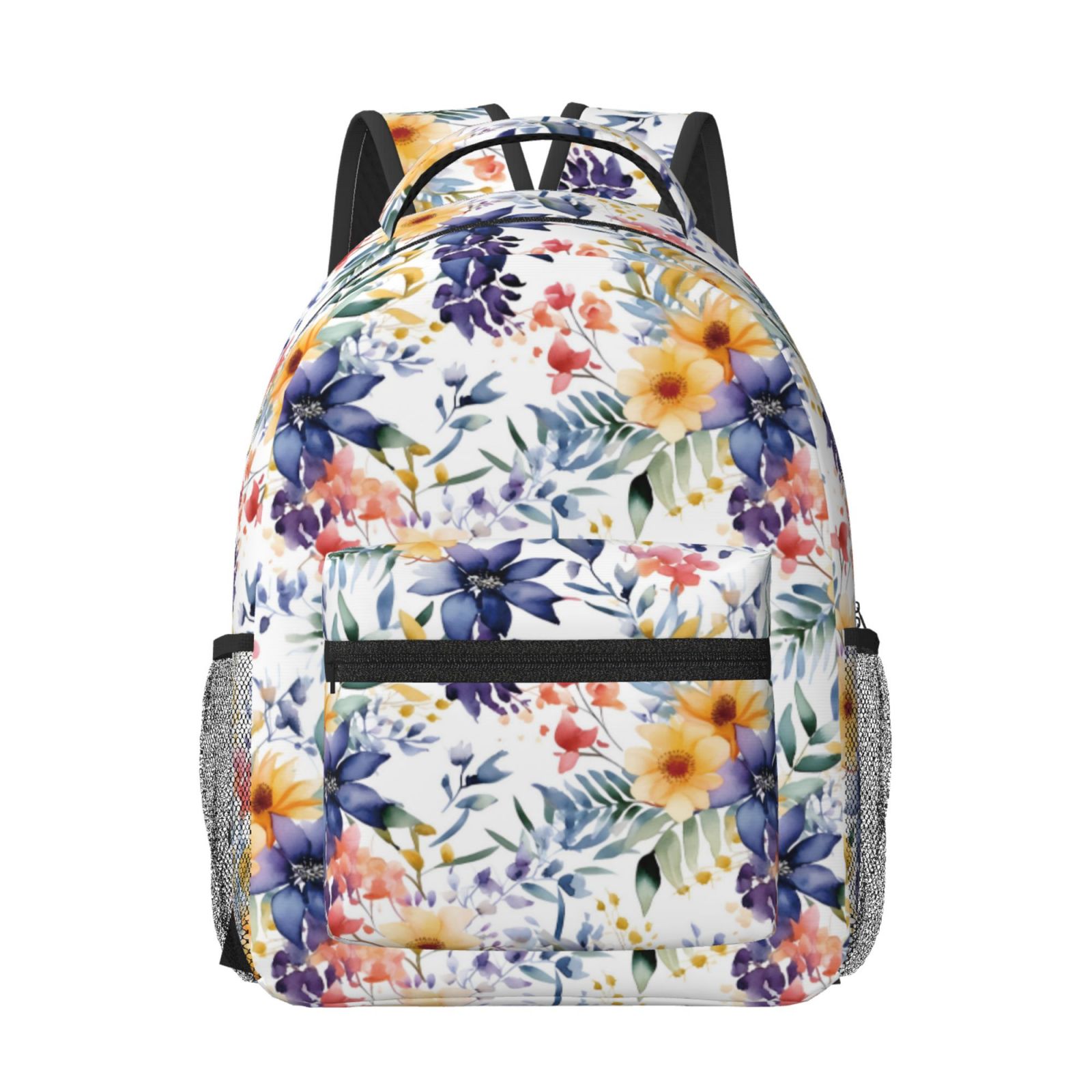 Qokaie Lilies Flowers Style School Backpack Travel Bag for Men & Women ...