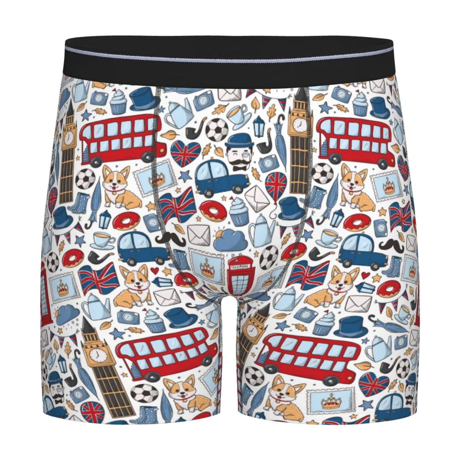 Qokaie London Symbols1 for Men's Cotton Briefs Underwear, Long Leg ...