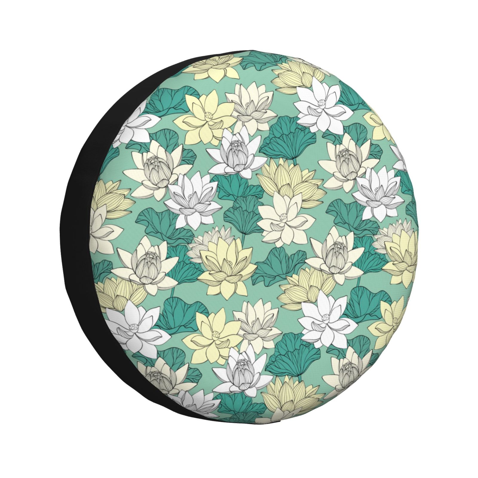 Qokaie Lotus Flower1 Pattern Tire Cover, Waterproof Leather Wheel Cover ...