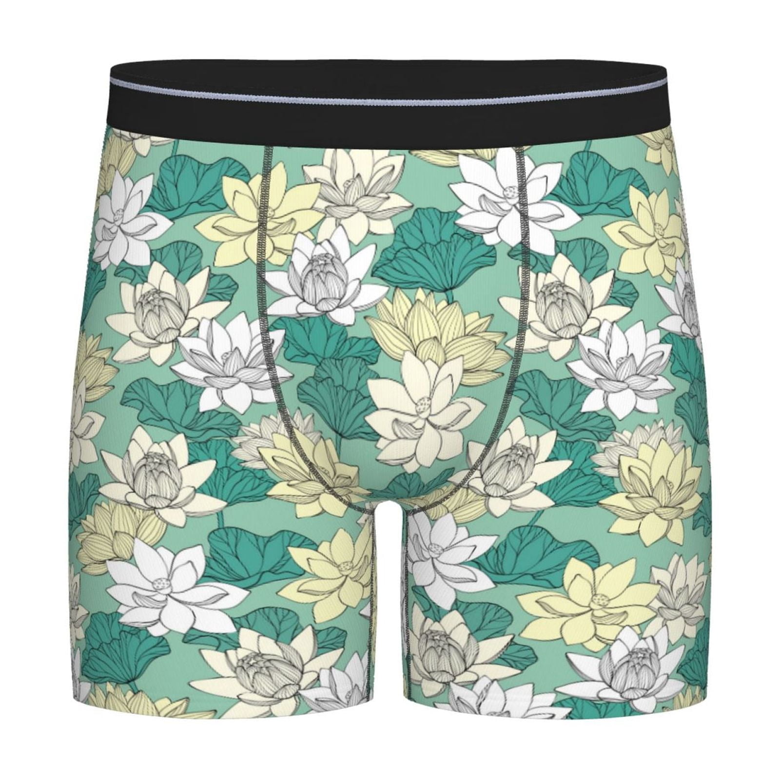 Qokaie Lotus Flower1 for Men's Cotton Briefs Underwear, Long Leg Briefs ...