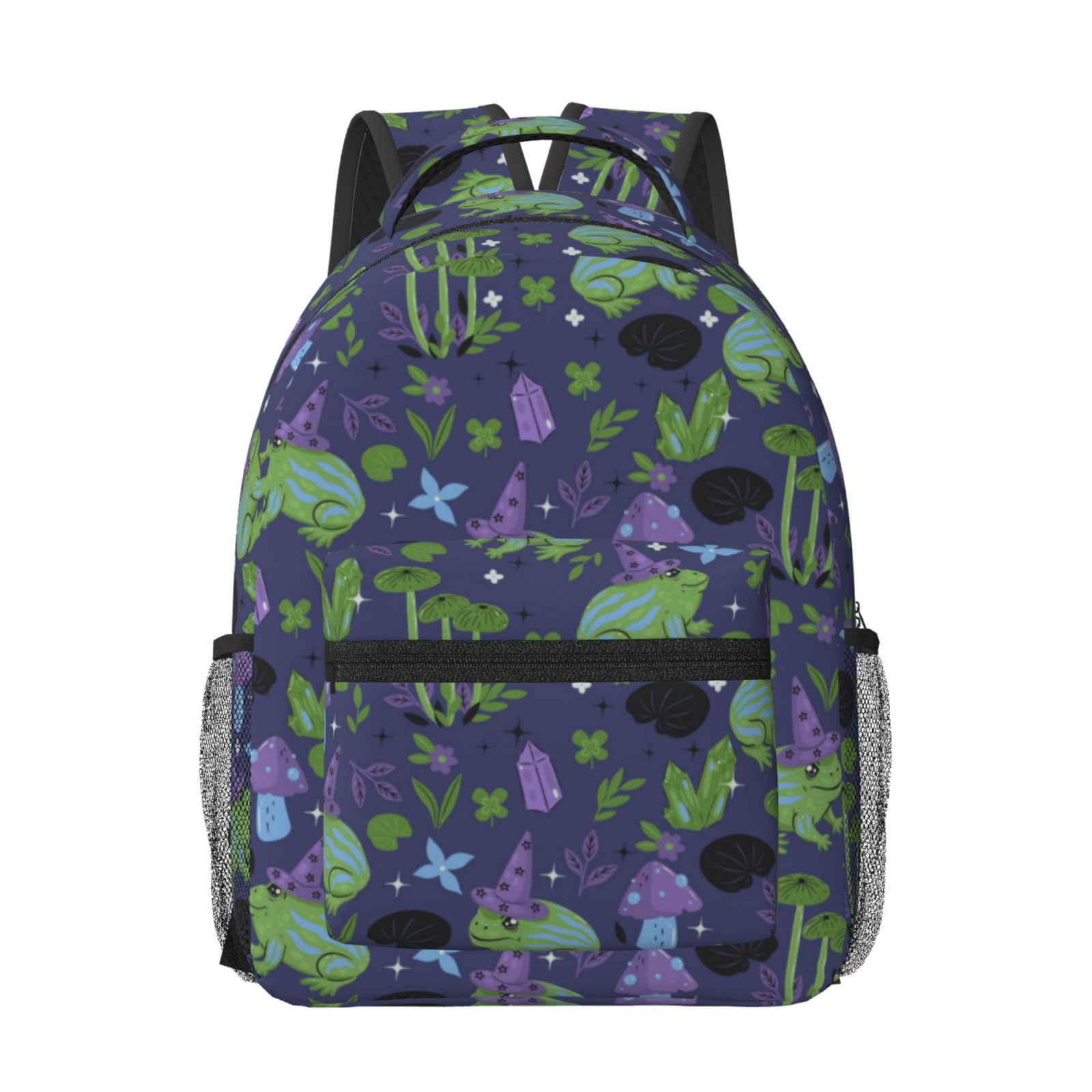 Qokaie Magic Toads in Hats Style School Backpack Travel Bag for Men ...