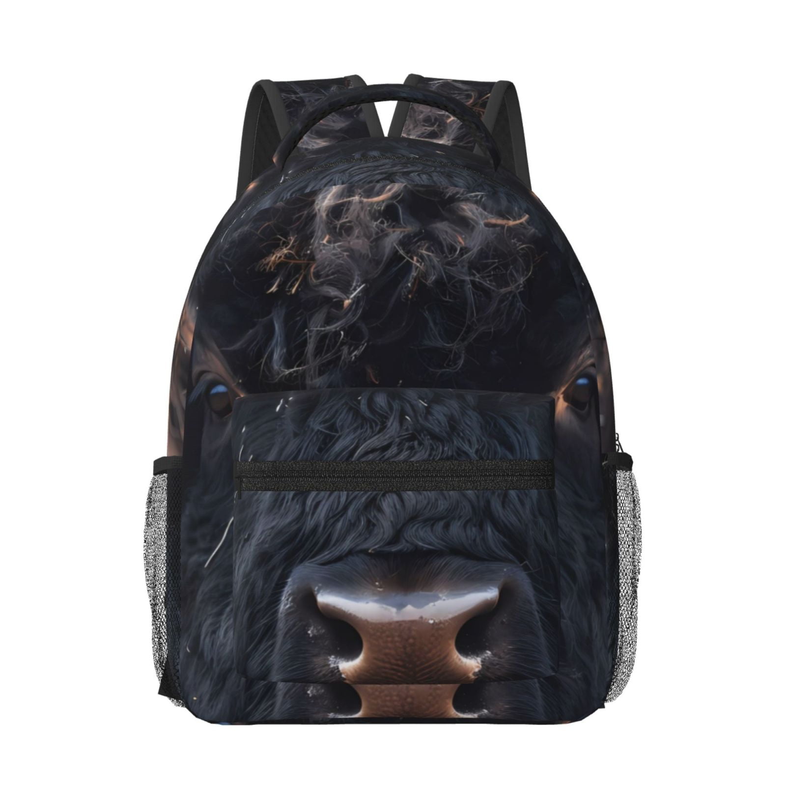 Qokaie Majestic Black Yak Style School Backpack Travel Bag for Men ...