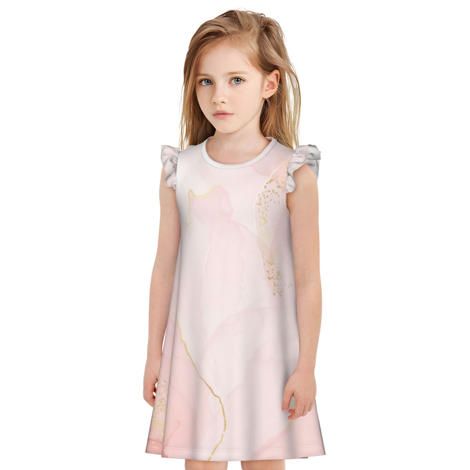 Qokaie Marble Print Girls Nightgowns, Nightgown Princess Pajama Dresses ...