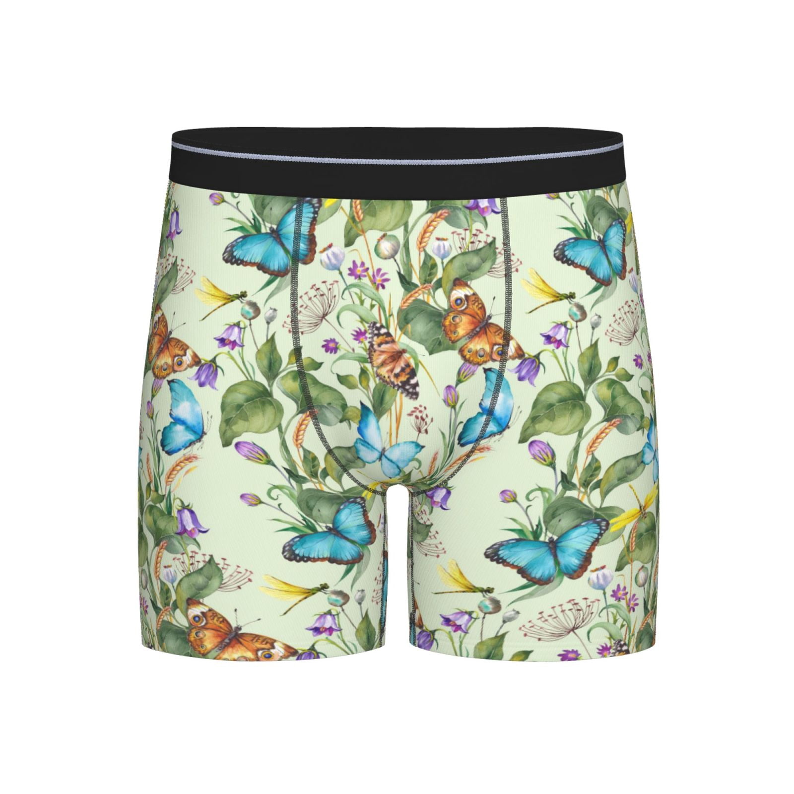 Qokaie Meadow Plants And Butterflies for Men's Cotton Briefs Underwear ...