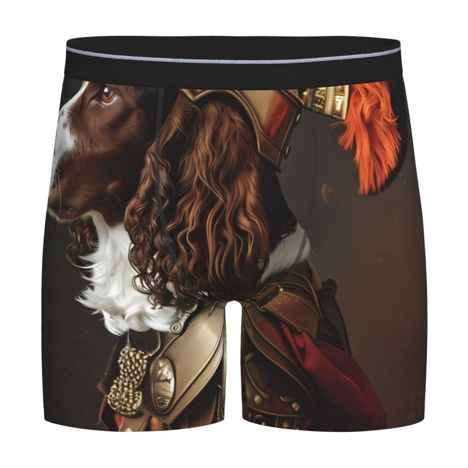 Qokaie Medieval Knight Dog for Men's Cotton Briefs Underwear, Long Leg ...