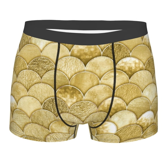 Qokaie Mermaid Fish Scale Print Mens Underwear Microfiber Boxer Brief ...