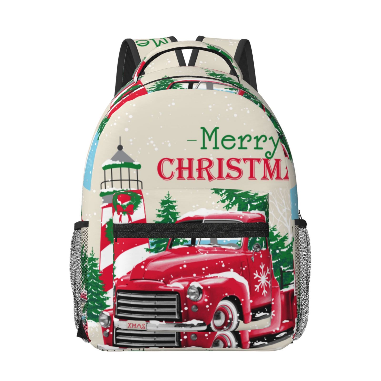 Qokaie Merry Christmas 1 Style School Backpack Travel Bag for Men ...