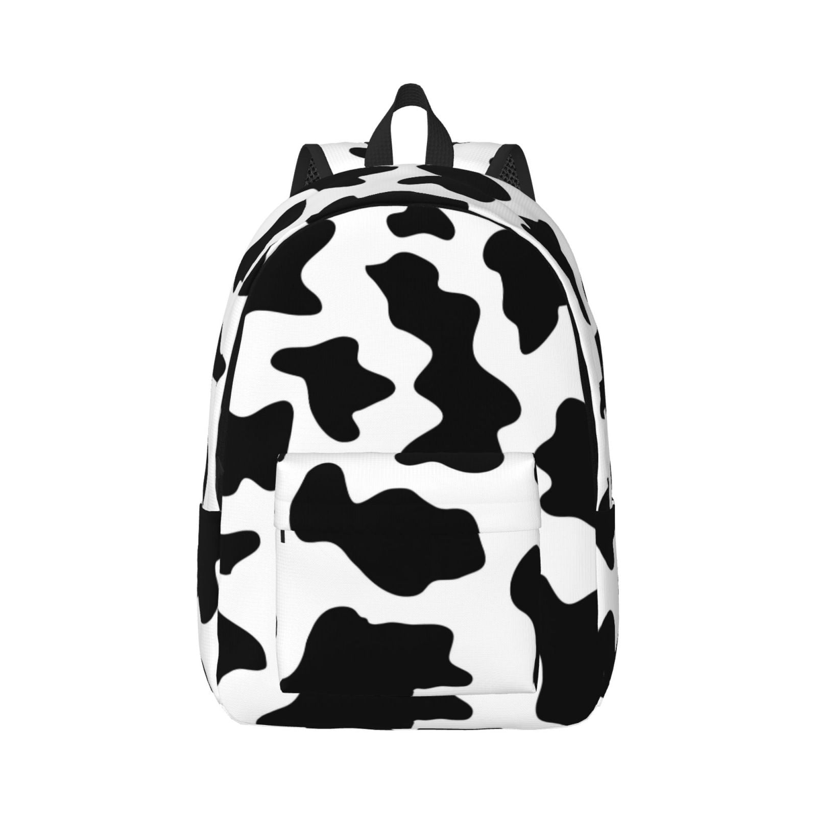 Qokaie Milk Cow Pattern Canvas Backpack Travel Daypack Student Rucksack ...
