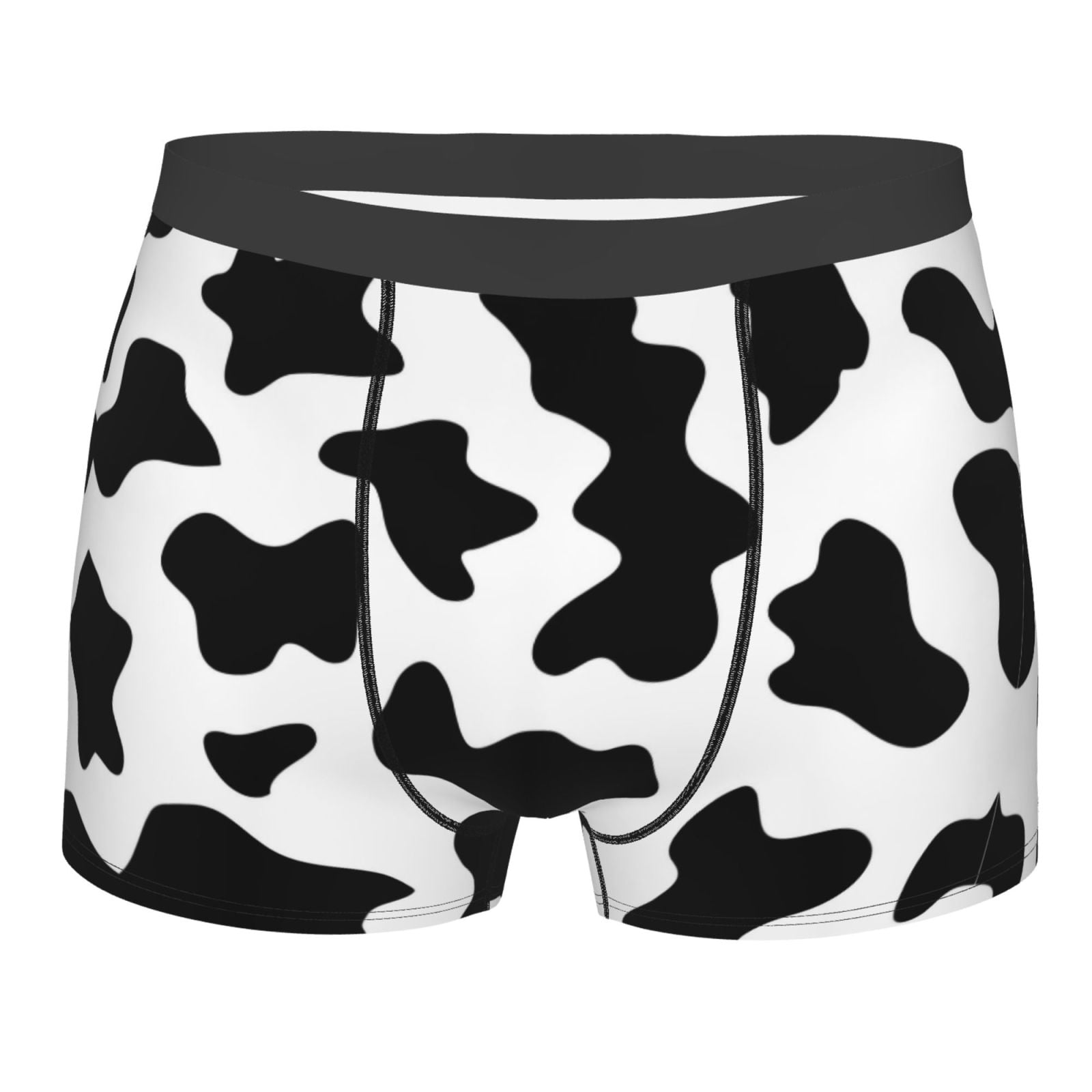 Qokaie Milk Cow Print Mens Underwear Microfiber Boxer Brief for Men ...