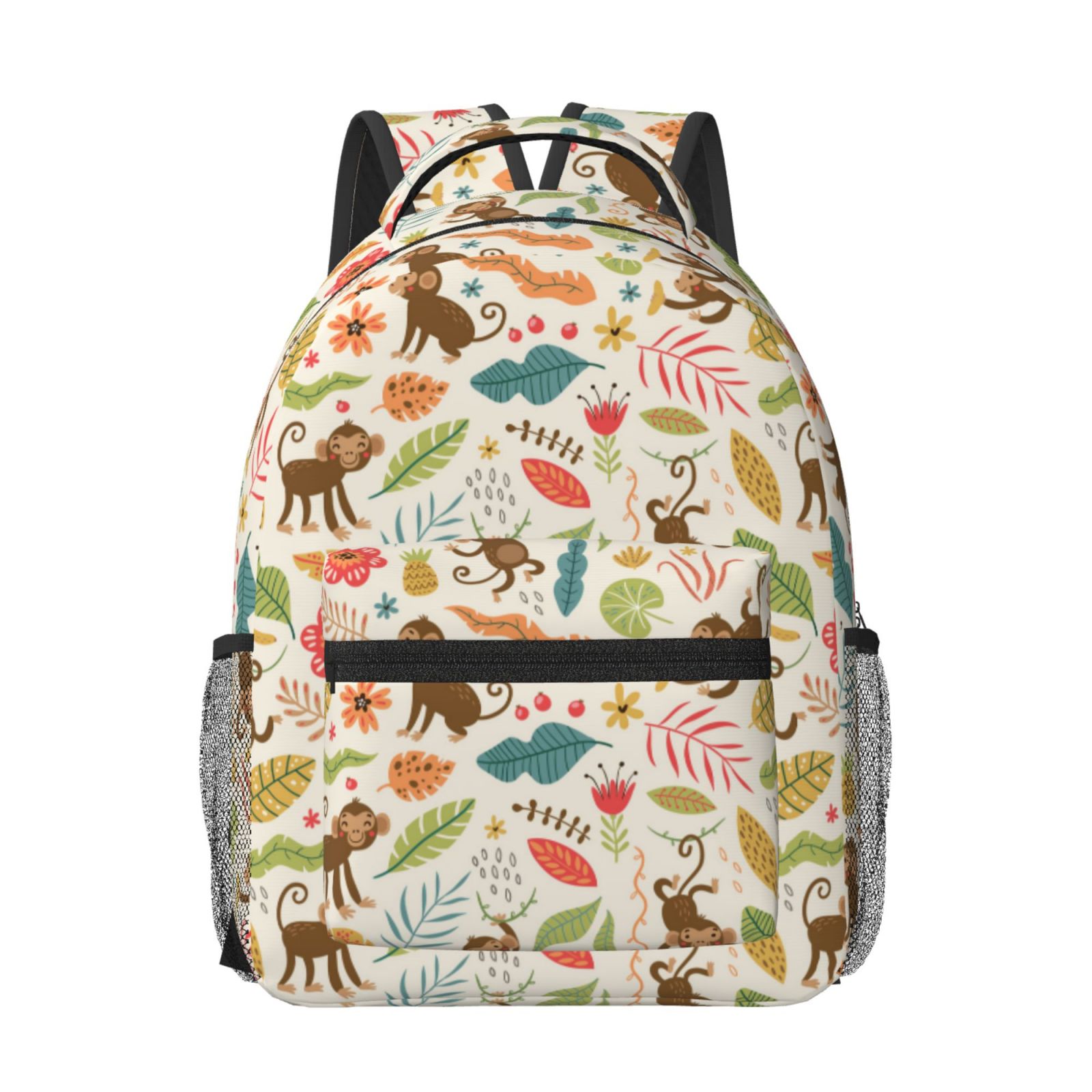Qokaie Monkeys in the Jungle Style School Backpack Travel Bag for Men ...