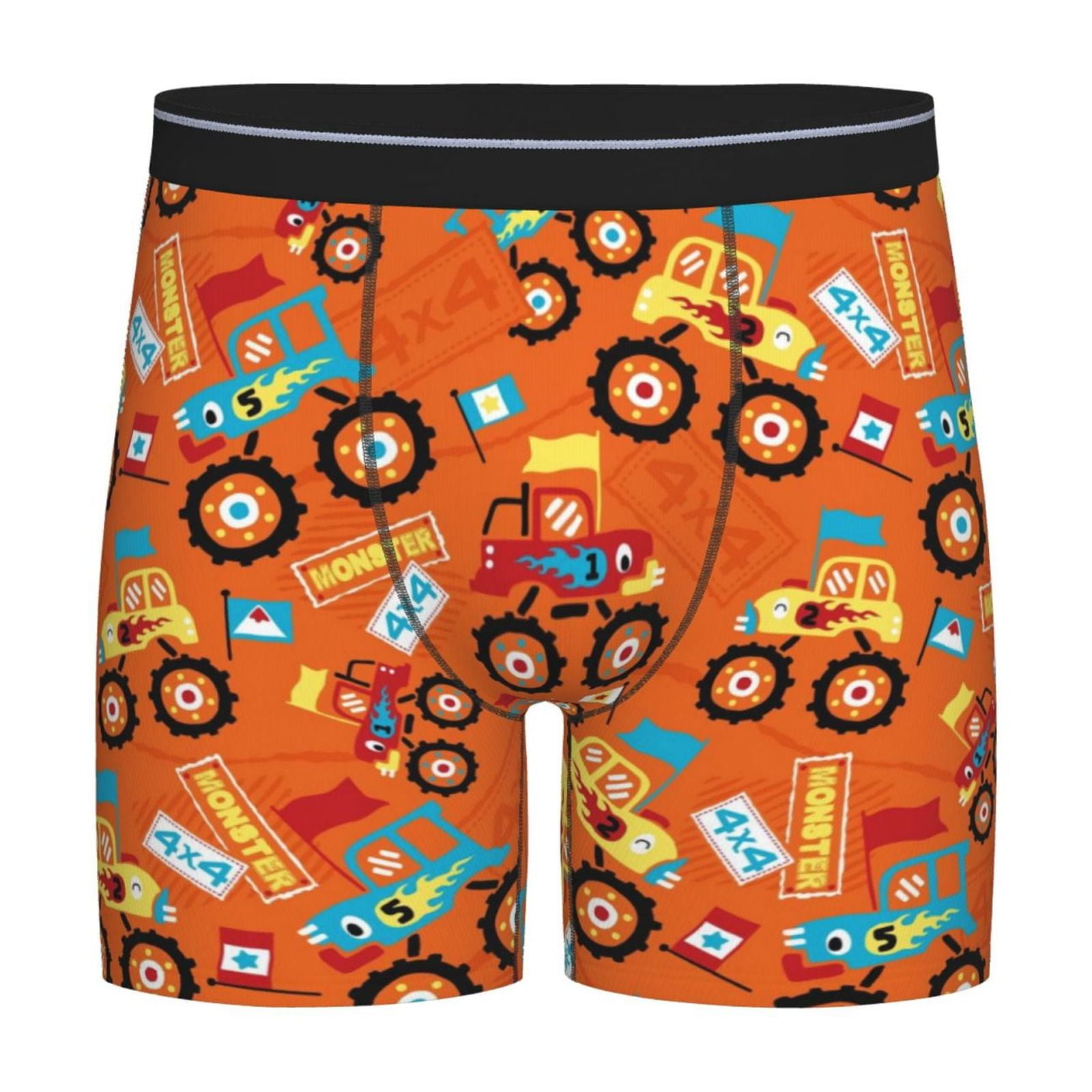 Qokaie Monster Truck,Truck Cartoon for Men's Cotton Briefs Underwear ...