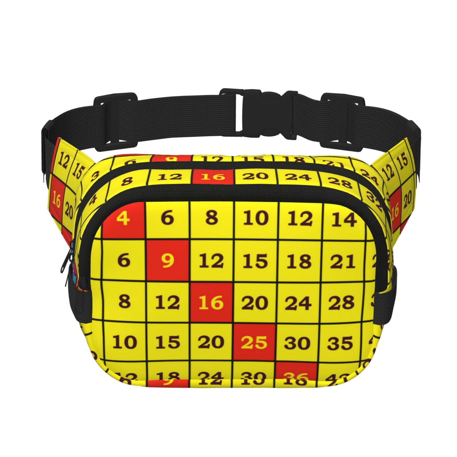 Qokaie Multiplication Table2 Pattern Waist Bag, Double Layer Waist Pack ...