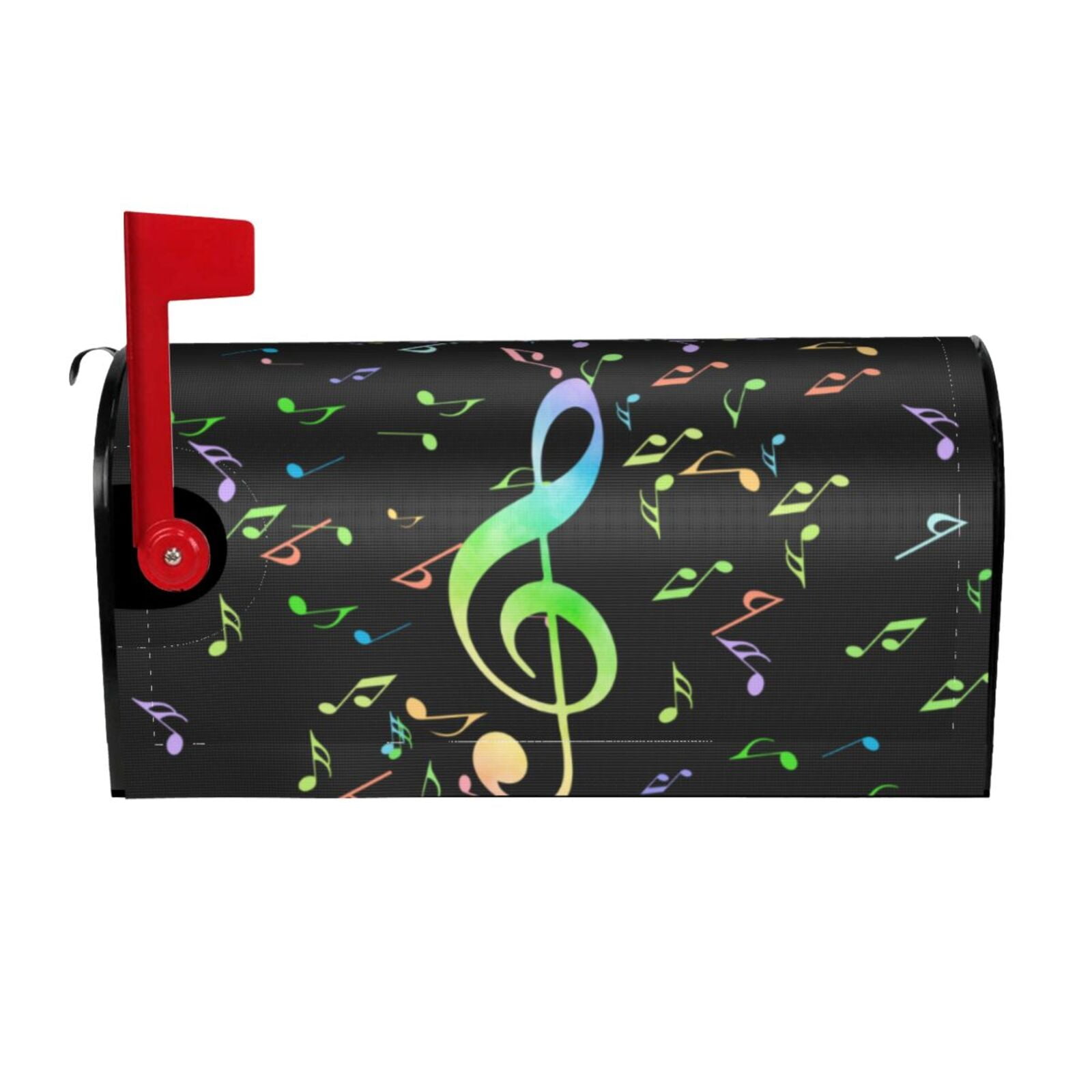 Qokaie Music Notes Printed Mailbox Cover Magnetic Mailbox for Garden ...