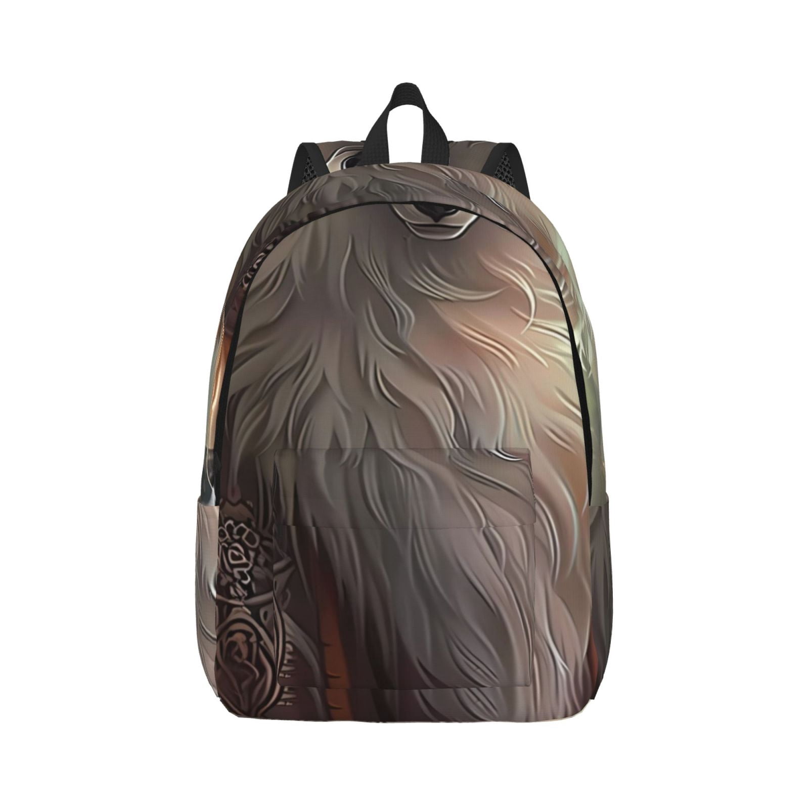 Qokaie Mystic Fox With Halo Pattern Canvas Backpack Travel Daypack ...