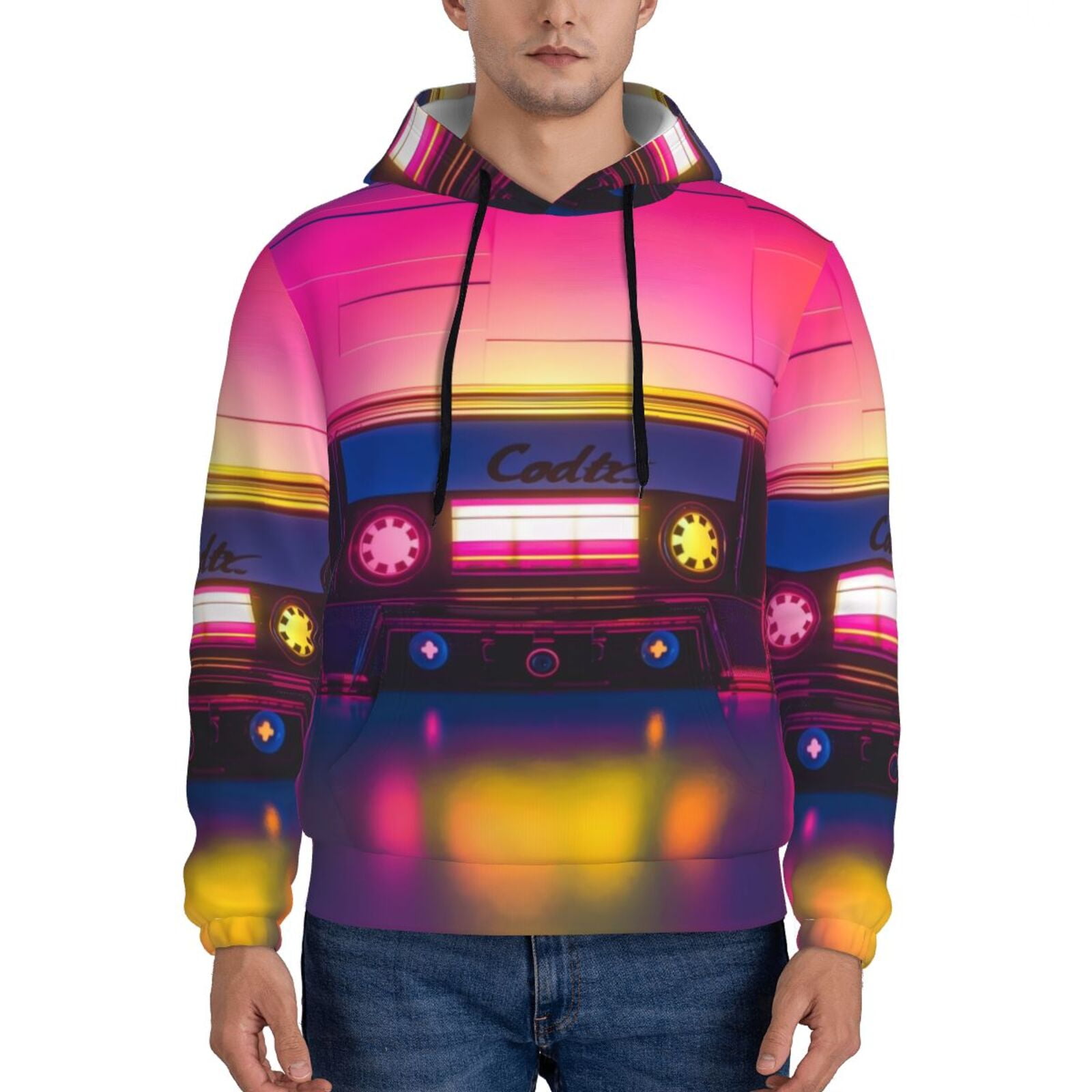 Qokaie Neon Cassette Tape for Men's Fashion Hoodies & Sweatshirts with ...