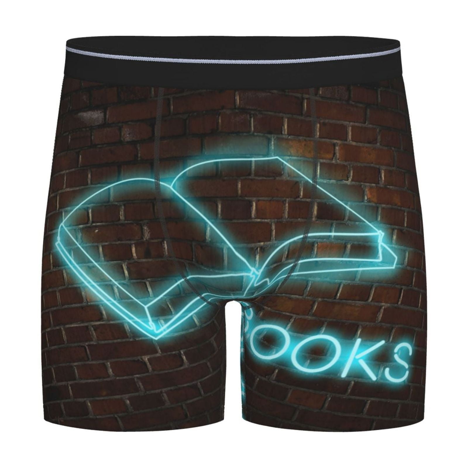 Qokaie Neon Sign For Books for Men's Cotton Briefs Underwear, Long Leg ...