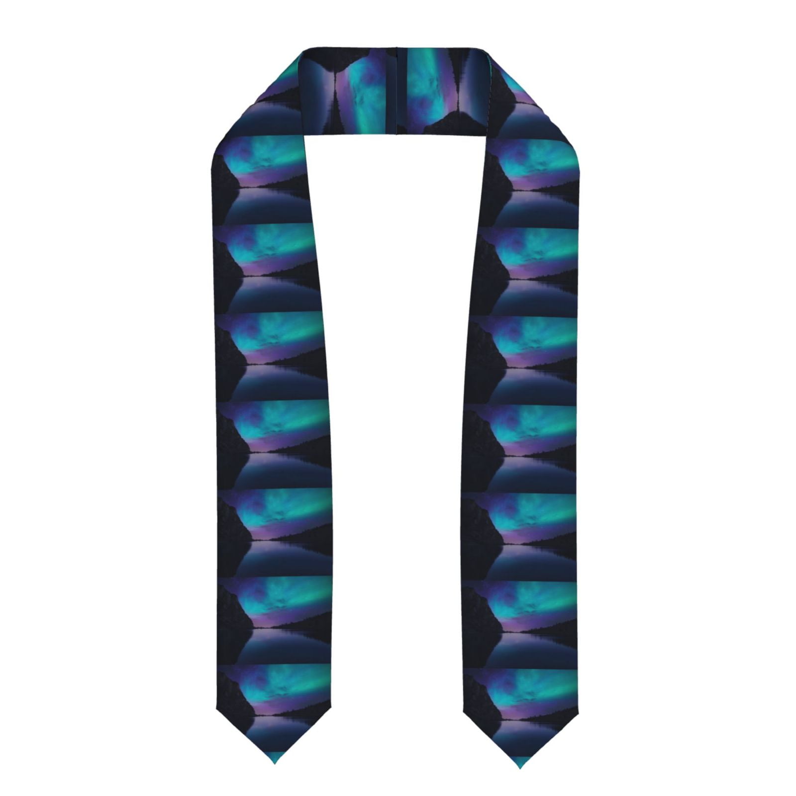 Qokaie Night At Lake Aurora Pattern Graduation Shawl Stole – Academic ...