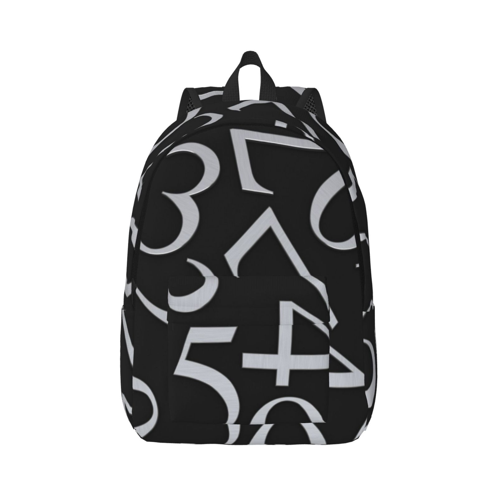 Qokaie Numbers Pattern Canvas Backpack Travel Daypack Student Rucksack ...