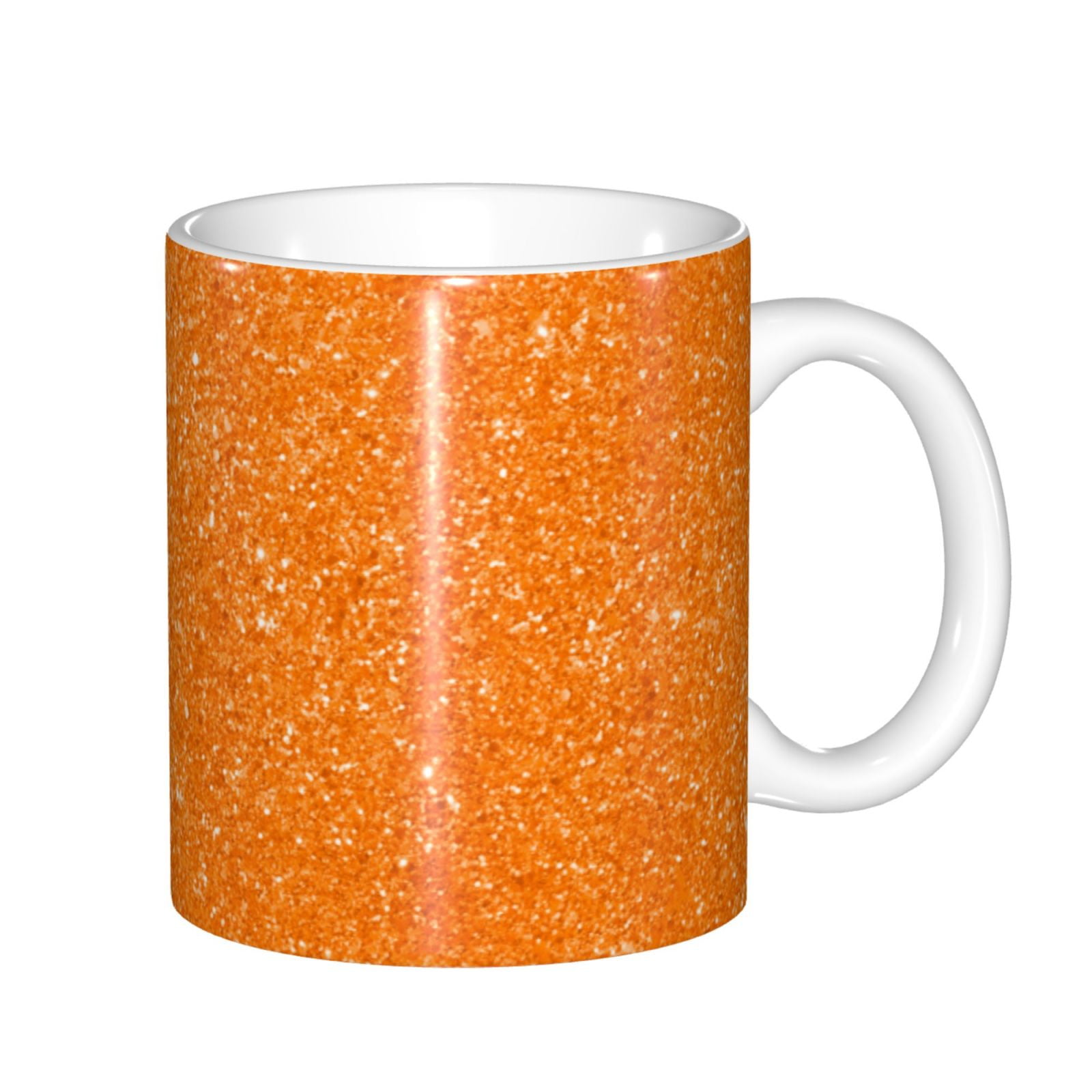 Qokaie Orange Glitter2 Pattern Premium Ceramic Coffee Mugs with Handle ...