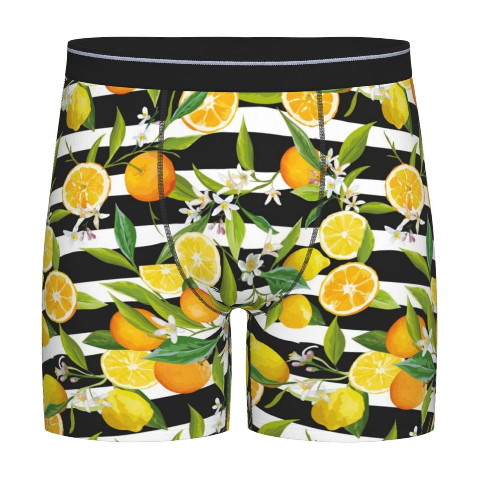 Qokaie Orange and Lemon for Men's Cotton Briefs Underwear, Long Leg ...