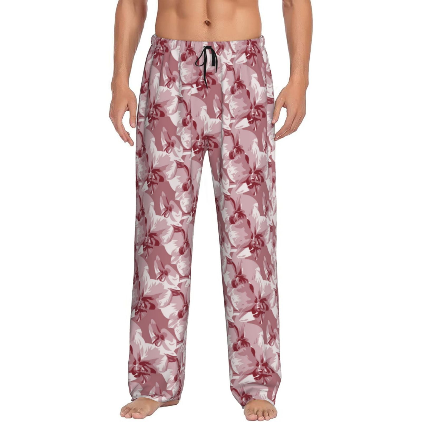 Qokaie Orchids Flowers Drawing Silky Soft Men Pajama Pants ,Breathable ...