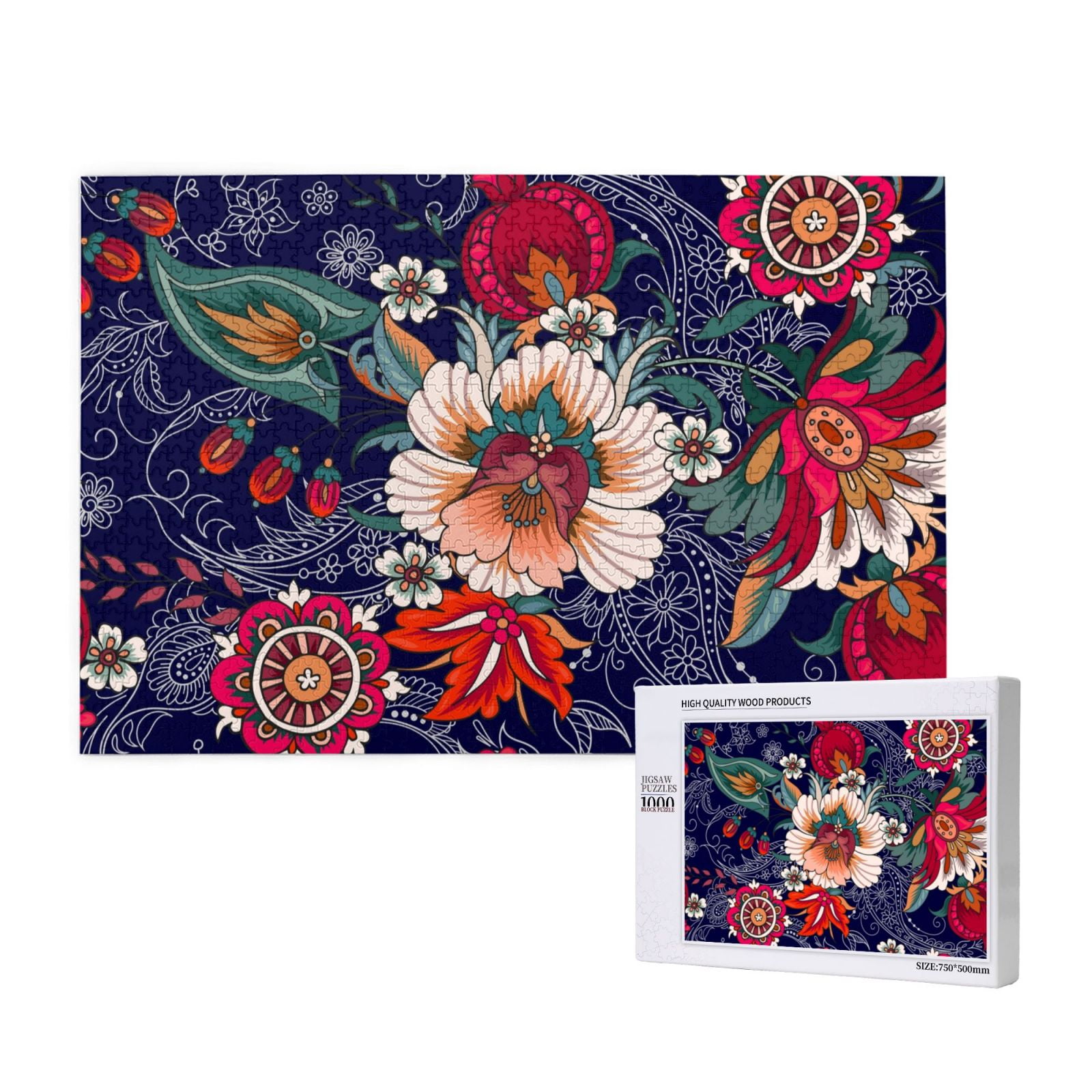 Qokaie Paisley2 Pattern Picture Puzzle,Wooden 1000 Piece Puzzle ...