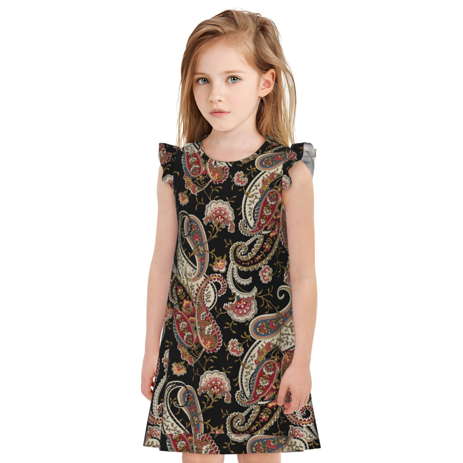 Qokaie Paisley6 Print Girls Nightgowns, Nightgown Princess Pajama ...