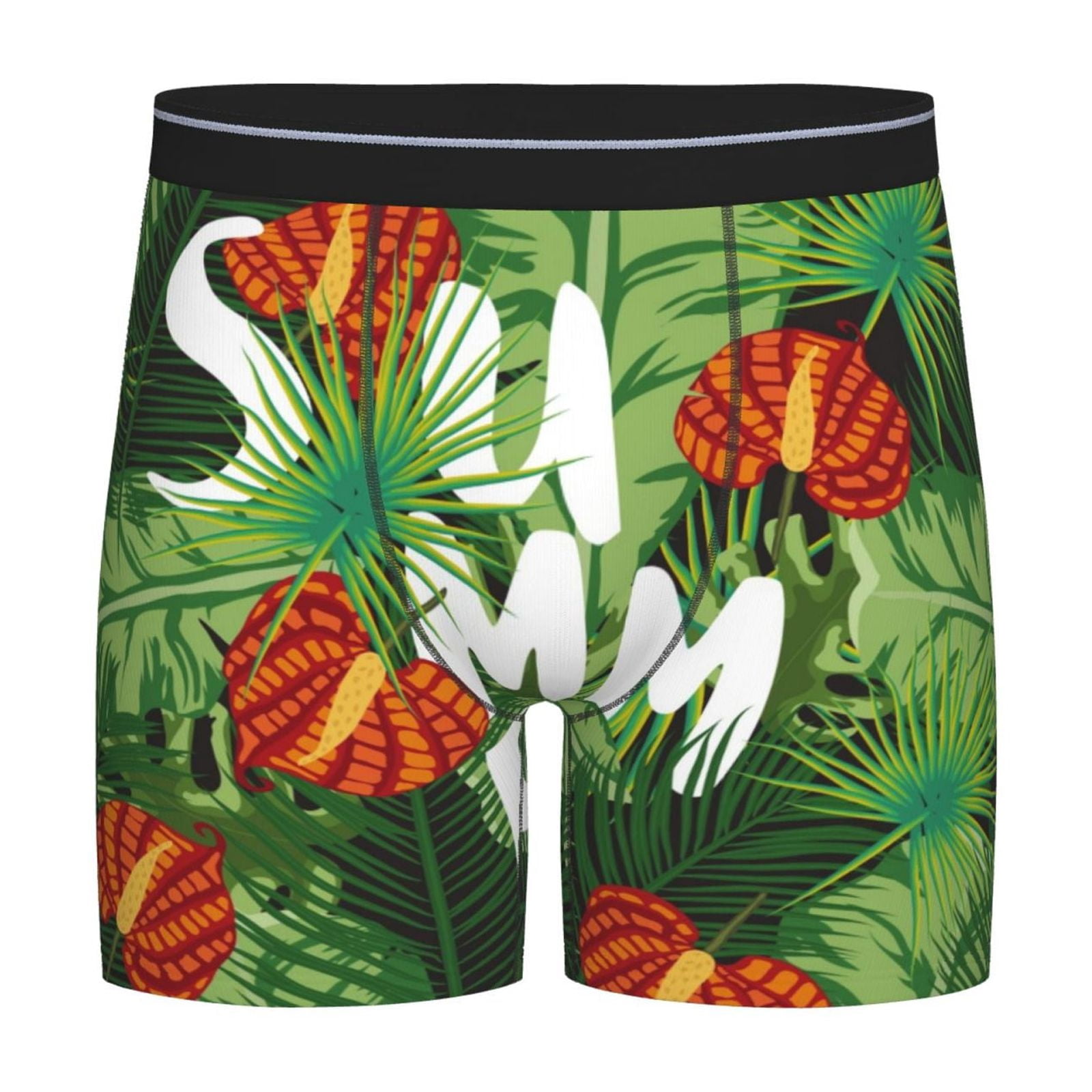 Qokaie Palm Leaves And Tropical Flowers for Men's Cotton Briefs ...