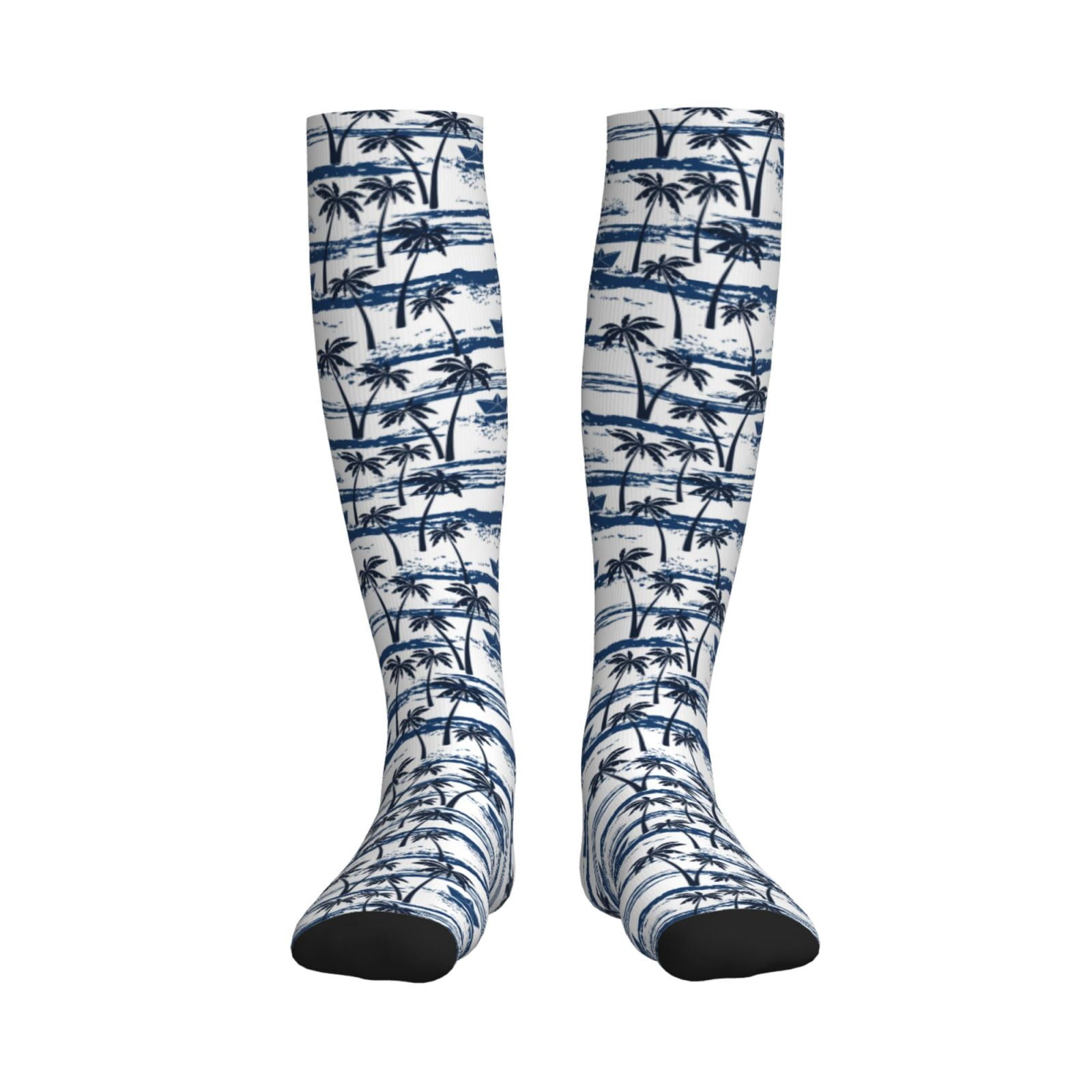Qokaie Palm Tree Drawing Sports Compression Socks - Comfortable ...